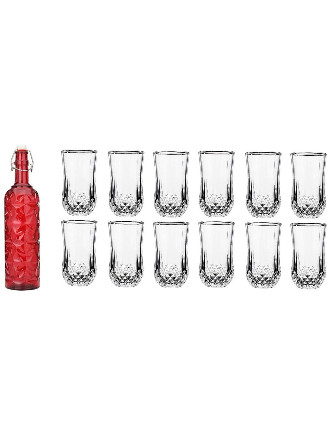 Exquisite 13 Piece Beverage Glass Serving Set with Featuring 1 Elegant ...