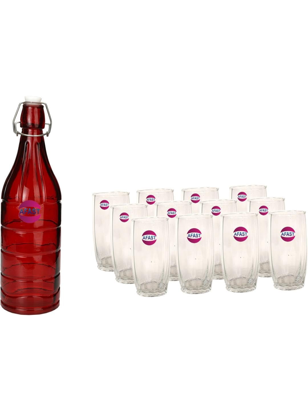 Exquisite 13 Piece Beverage Glass Serving Set with Featuring 1 Elegant ...