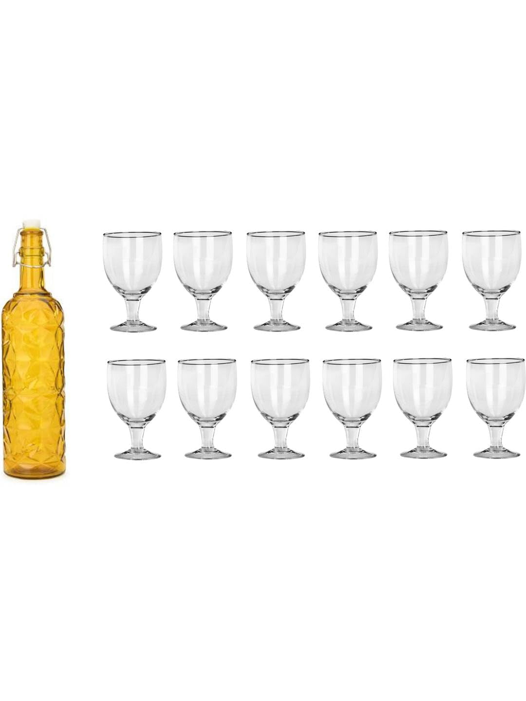 Exquisite 13 Piece Beverage Glass Serving Set with Featuring 1 Elegant ...
