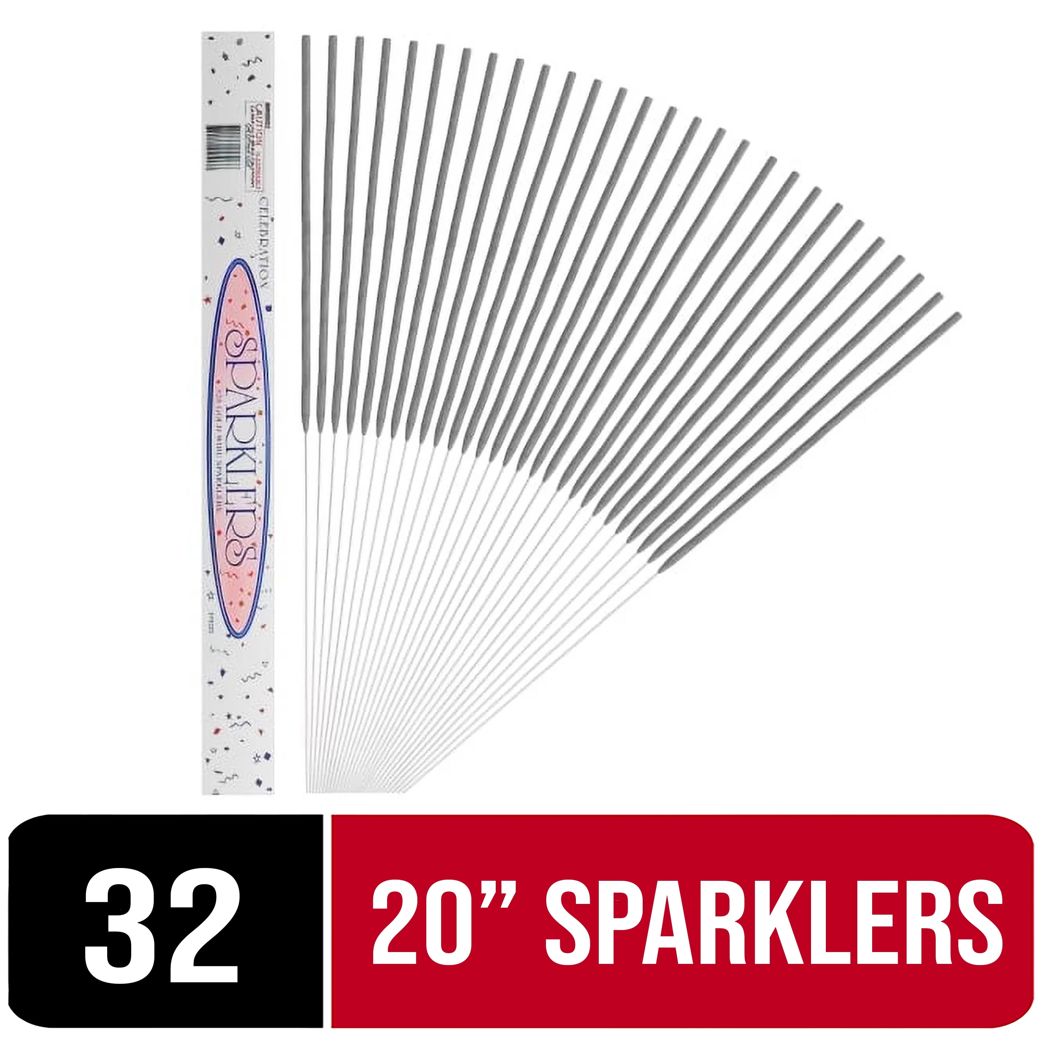 "Crown Display 20"" Gold Wedding Sparklers - 32 Party Sparklers for ...