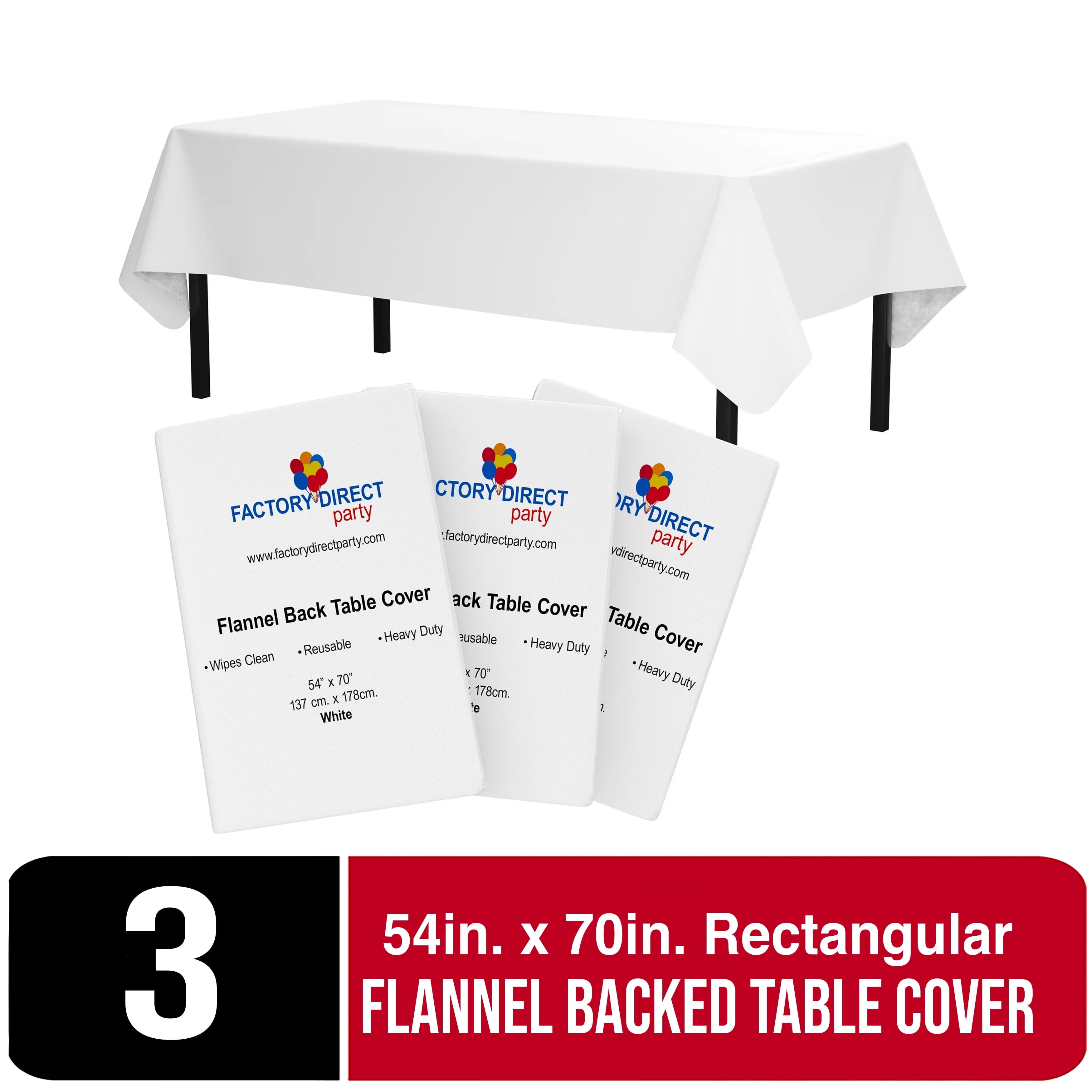 Exquisite 3-Pack 70" x 54" Modern Waterproof Solid Print Vinyl ...