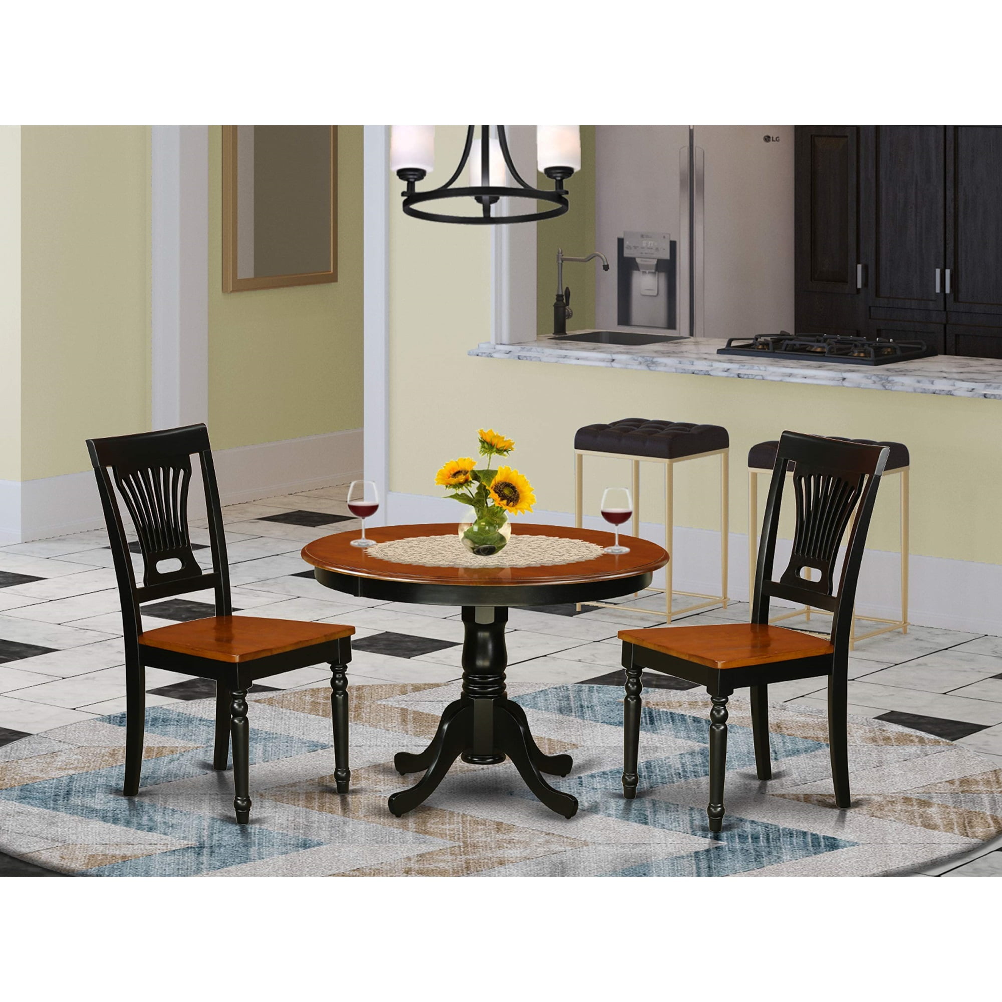 Exquisite 3-Piece Round Kitchen Table Set with Chairs - 42 Width, 30 ...