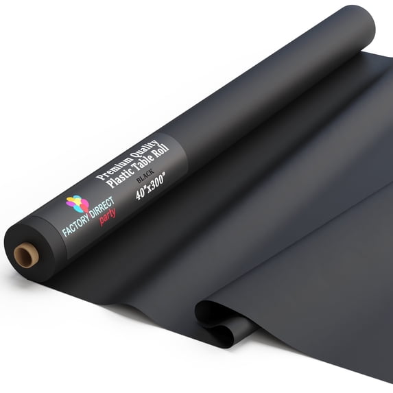 Exquisite, Disposable Plastic Tableroll, 300 ft. x 40 in., Black ...