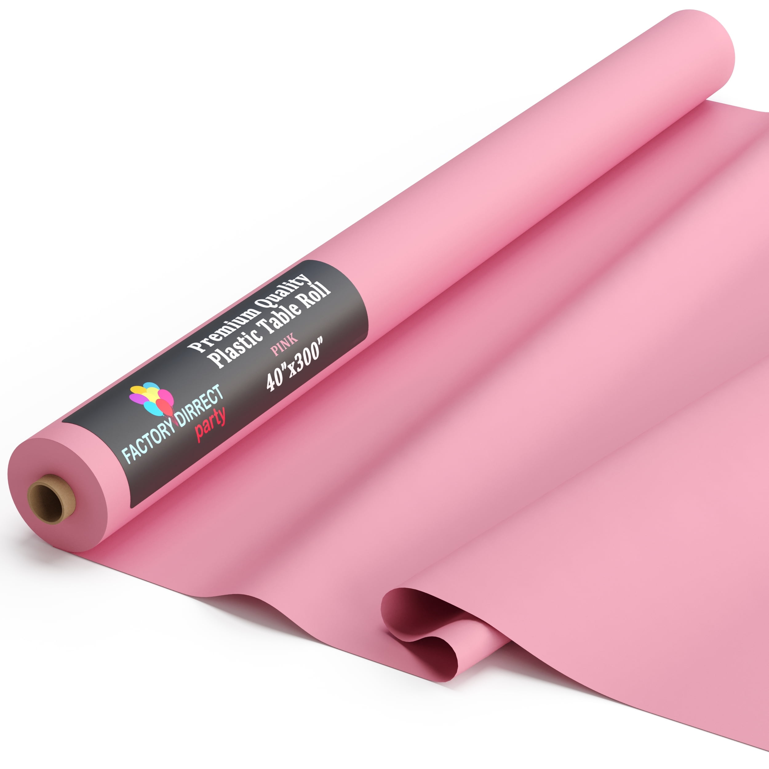 Exquisite Disposable Pink Plastic Tablecloth Roll - 300 ft x 40 in ...