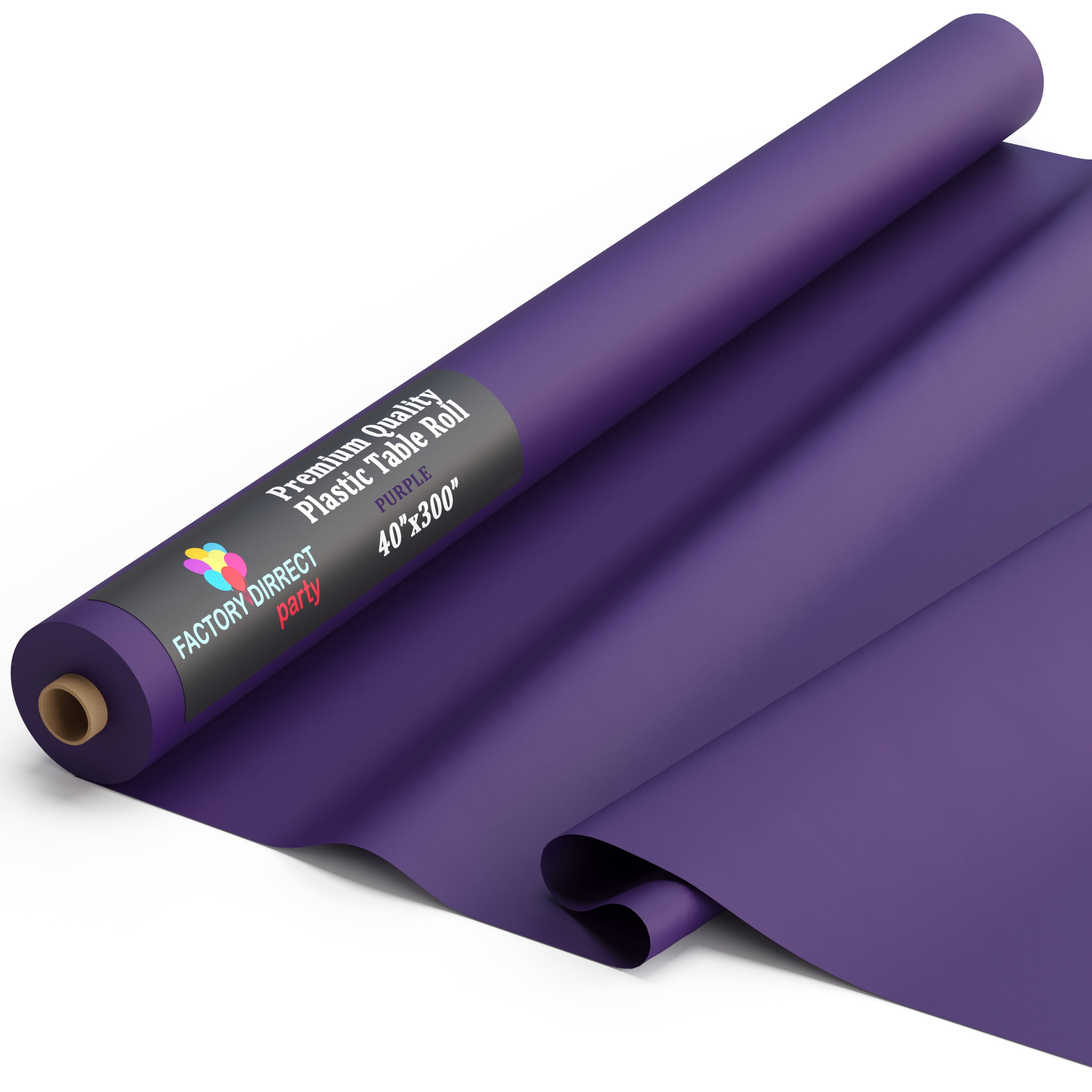 Exquisite Disposable Purple Plastic Tablecloth Rolls - 300 ft. x 40 in ...