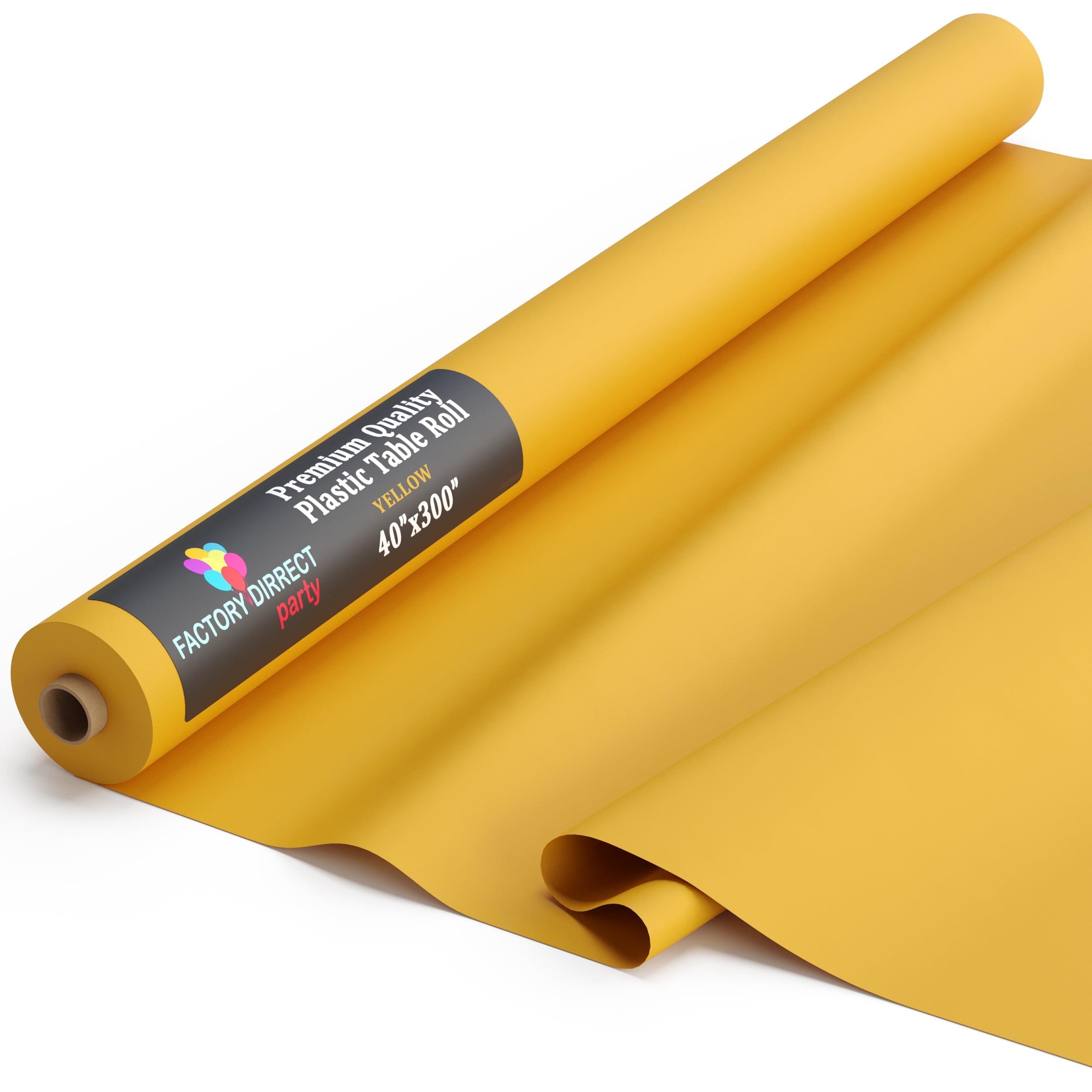 Exquisite 300 ft. x 40 in. Disposable Yellow Plastic Tablecloth Rolls ...