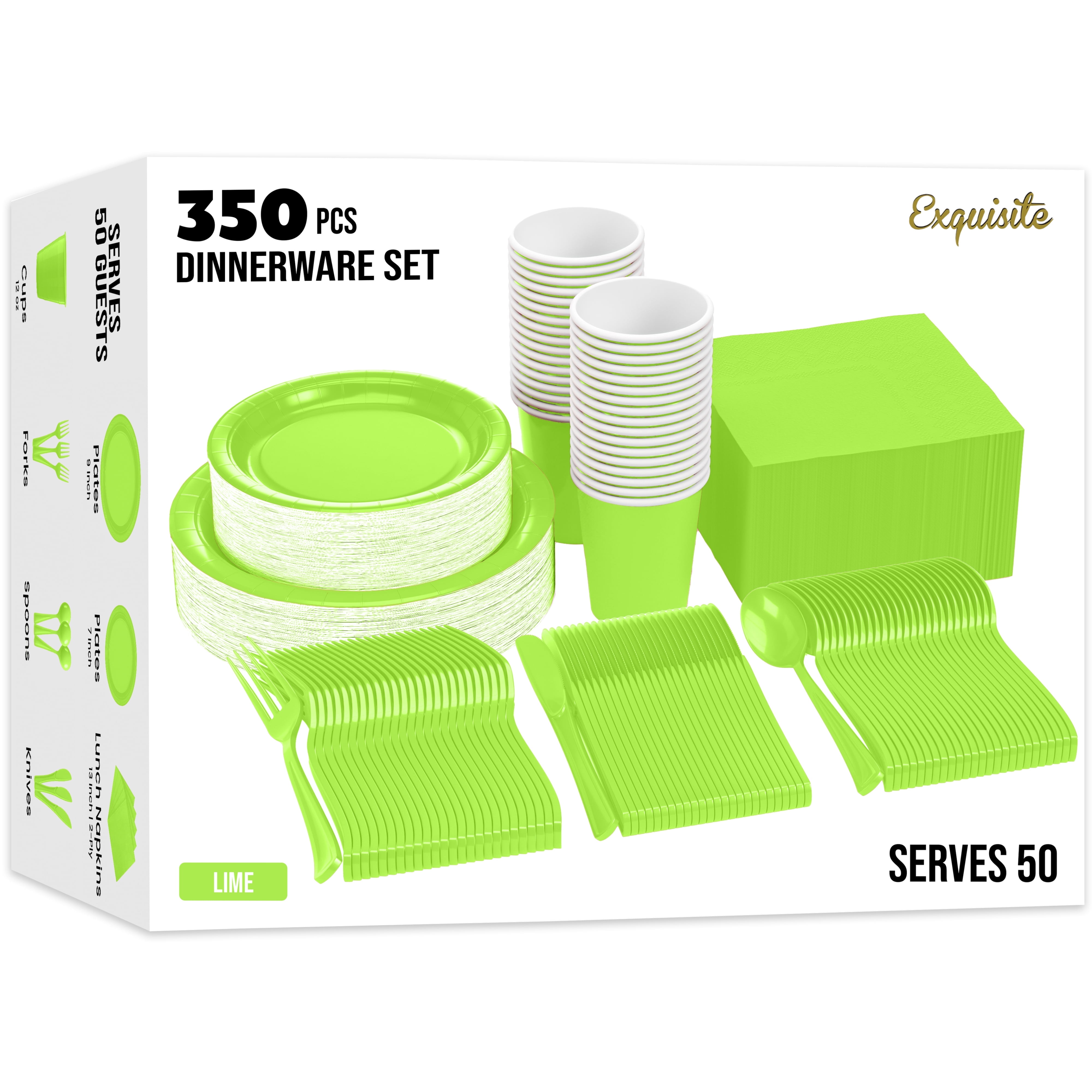 Exquisite 350 Pcs Lime Paper Plates For Party, Lime Disposable Plates ...