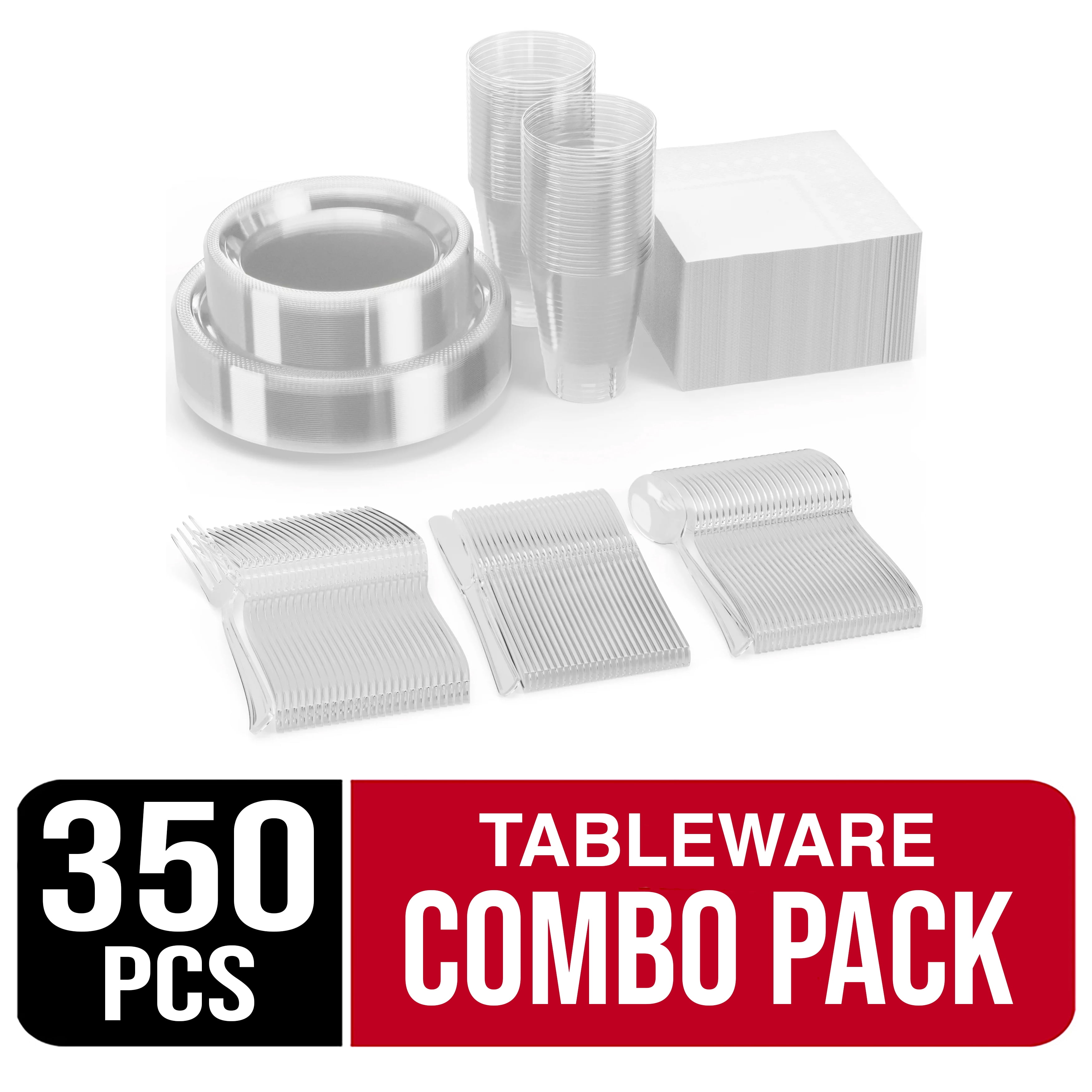 Exquisite 350 Piece Solid Color Disposable Plastic Party Tableware ...