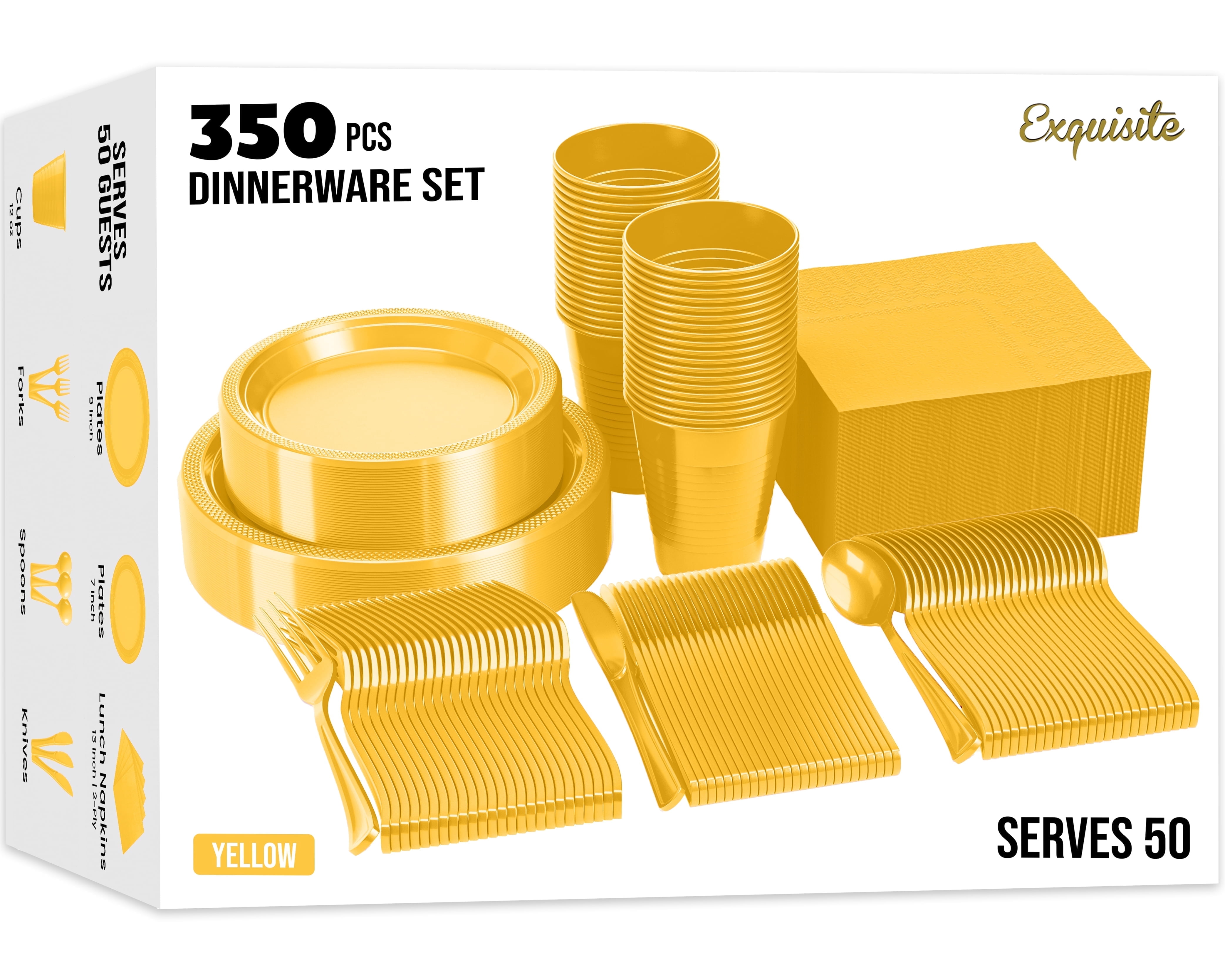 Factory Direct Partners, Disposable Party Plates, 350-Piece, Yellow ...