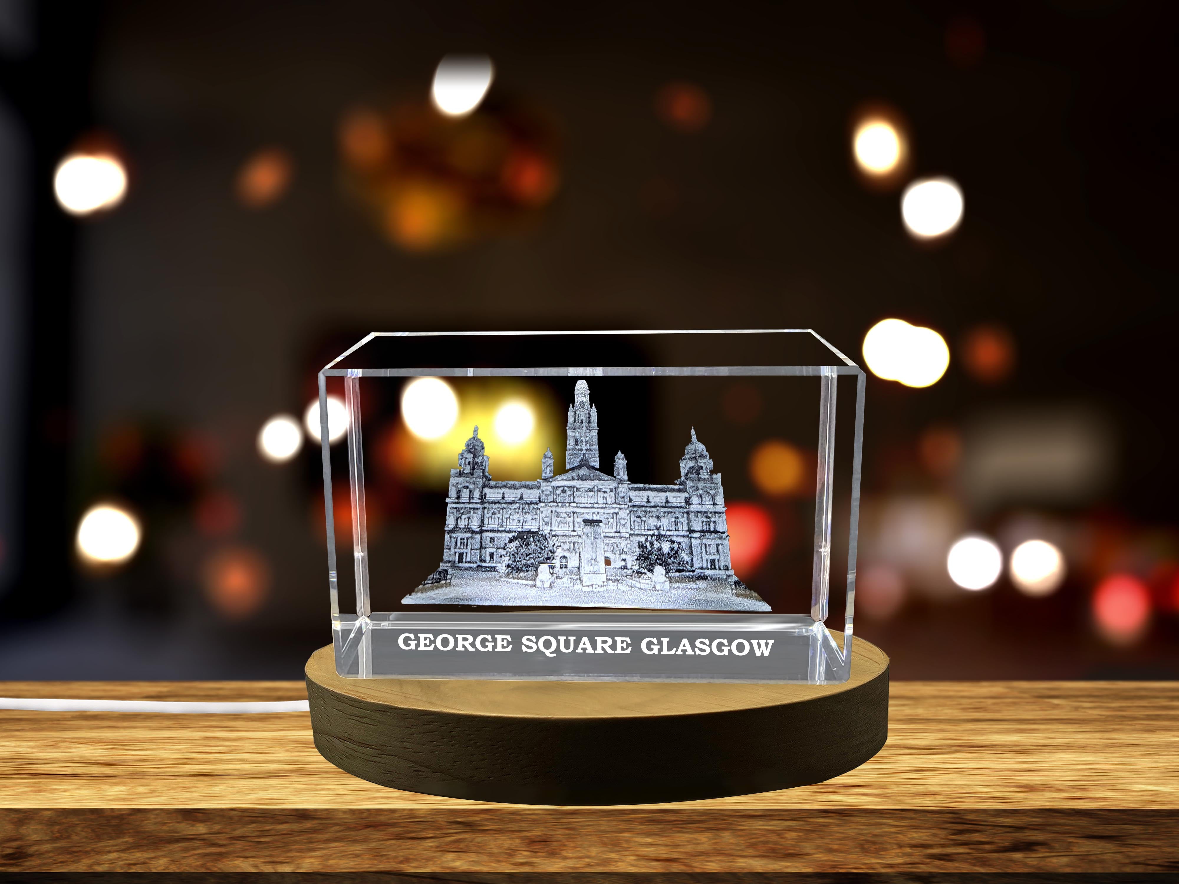 Exquisite 3D Engraved Crystal Replicating George Square in Glasgow ...