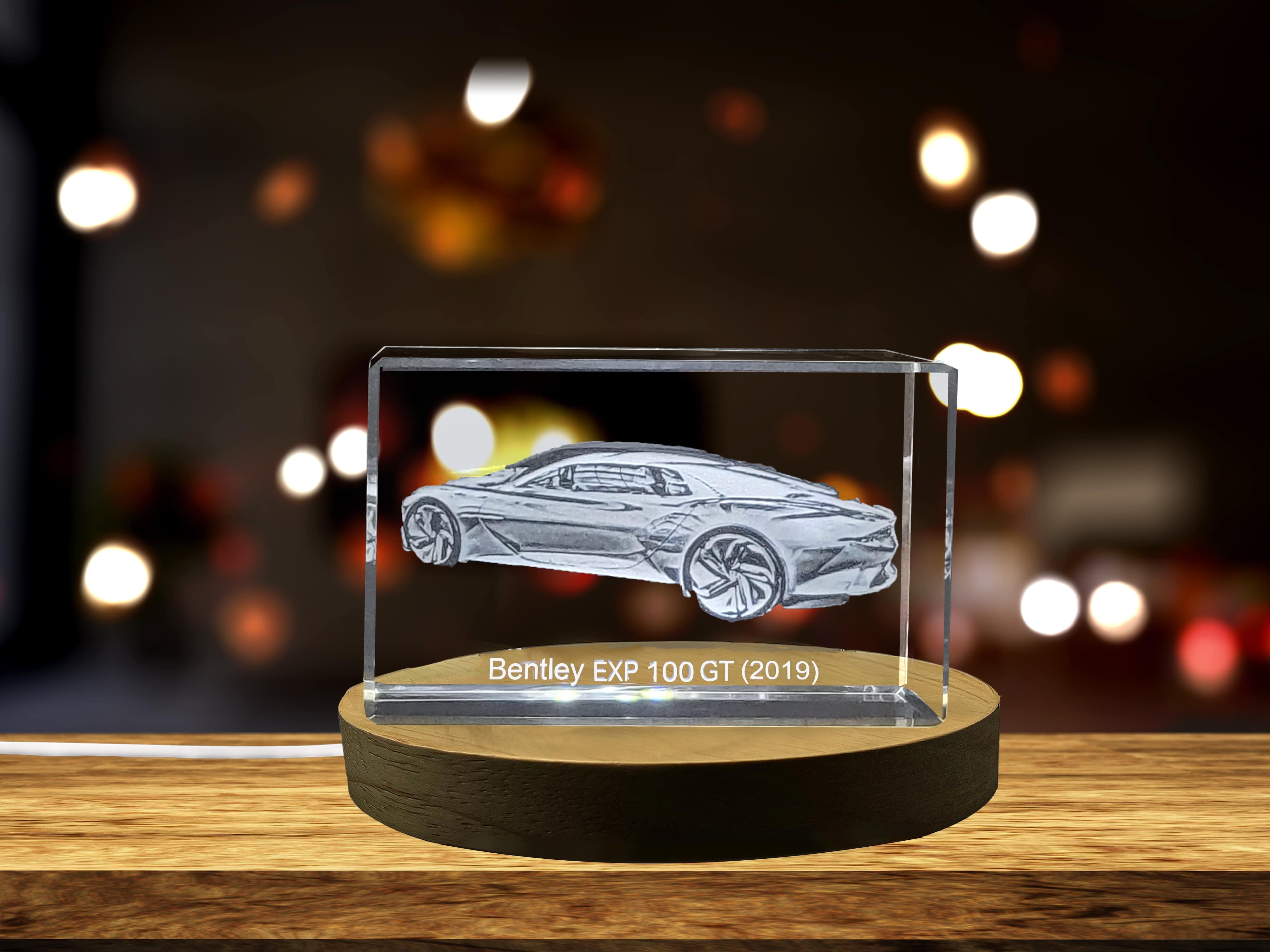 Exquisite 3D Engraved Crystal of the 2019 Bentley EXP 100 GT Concept ...