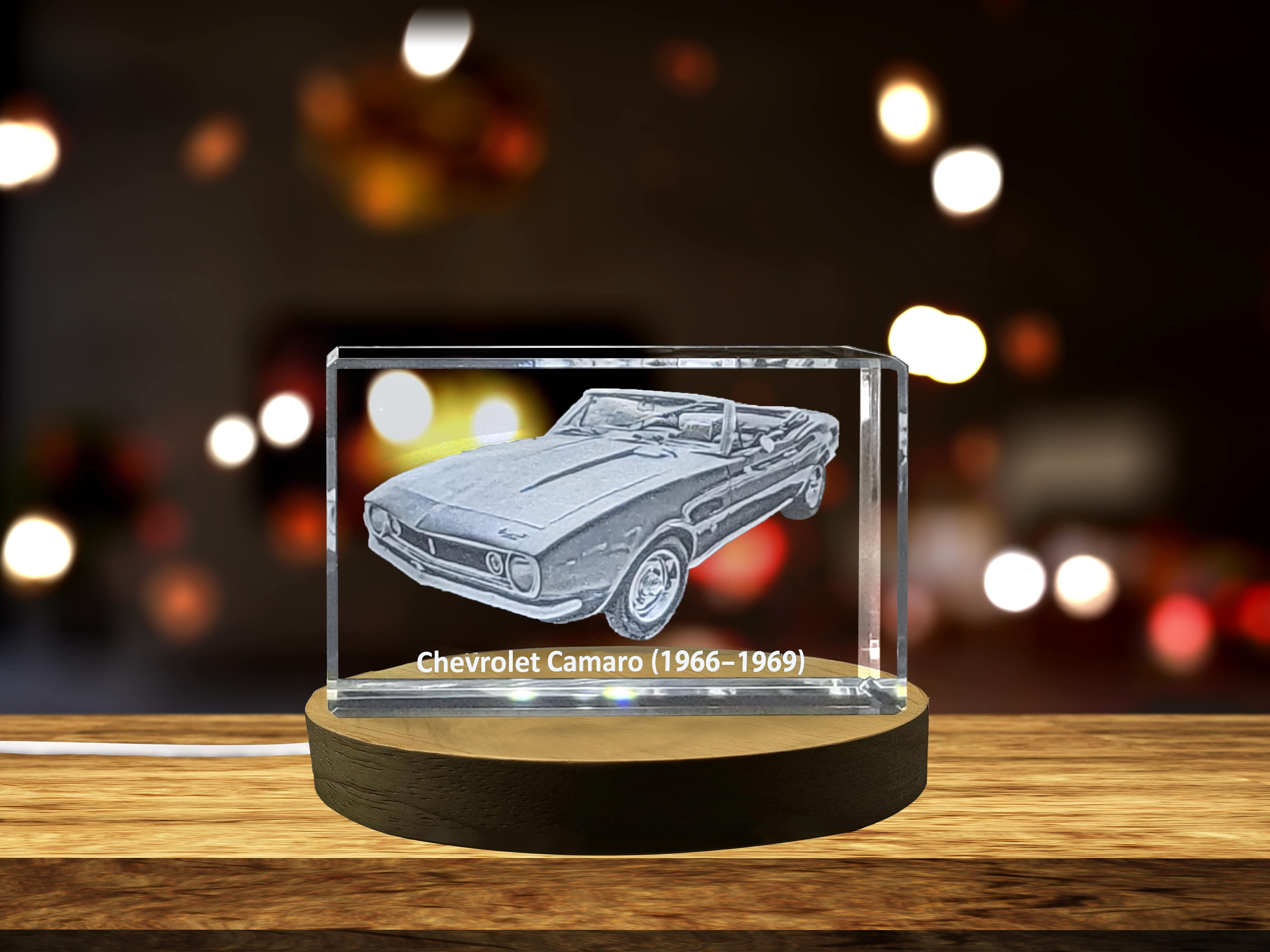 Exquisite 3D Engraved Crystal of the Classic 1966-1969 Chevrolet Camaro ...
