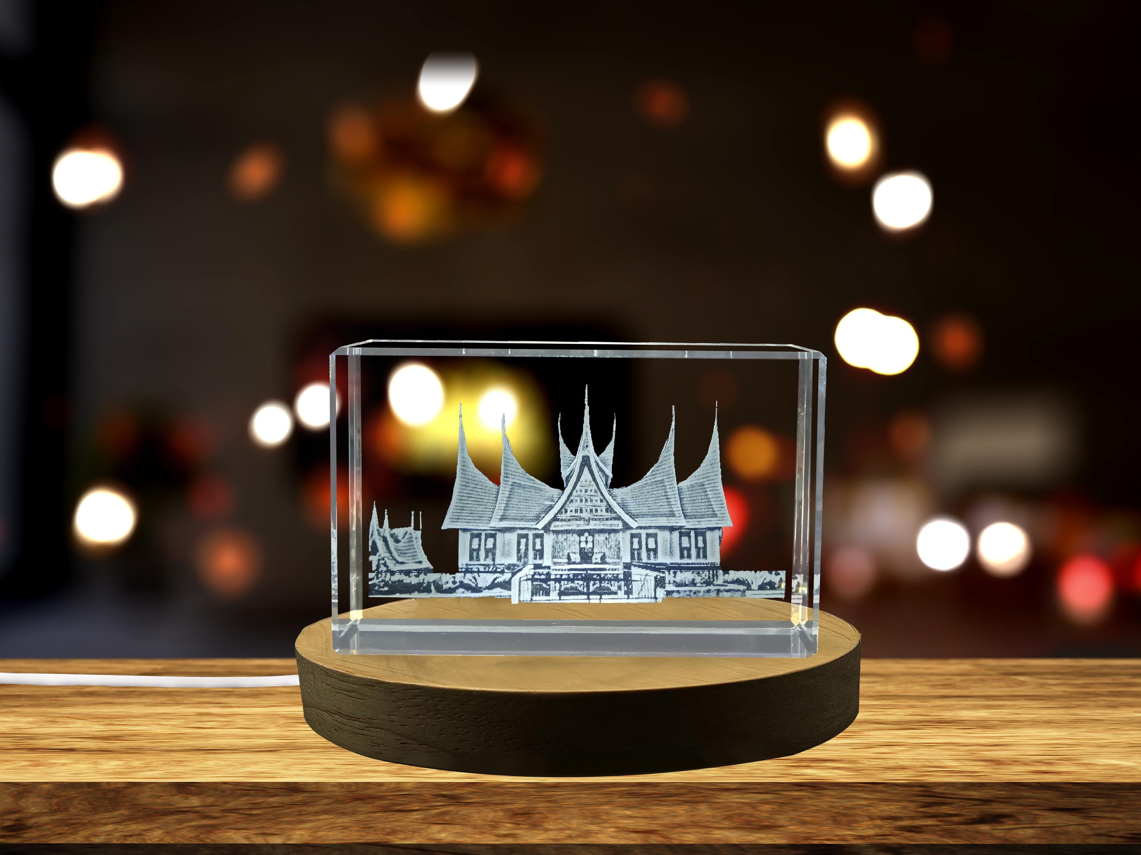 Exquisite 3D Rumah Gadang House Engraved Crystal Gift - Walmart.com