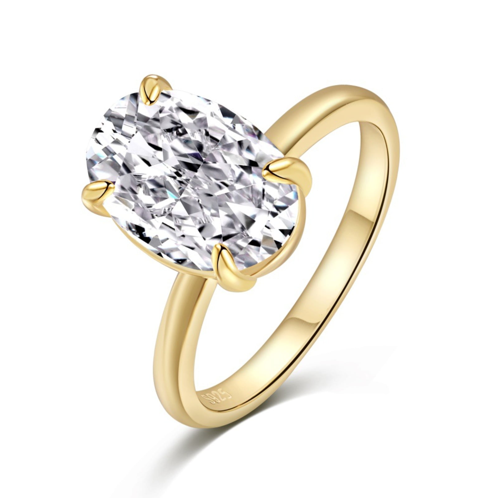 Exquisite 4.5 Carat Lab Created Moissanite Rings for Women Oval Cut D ...