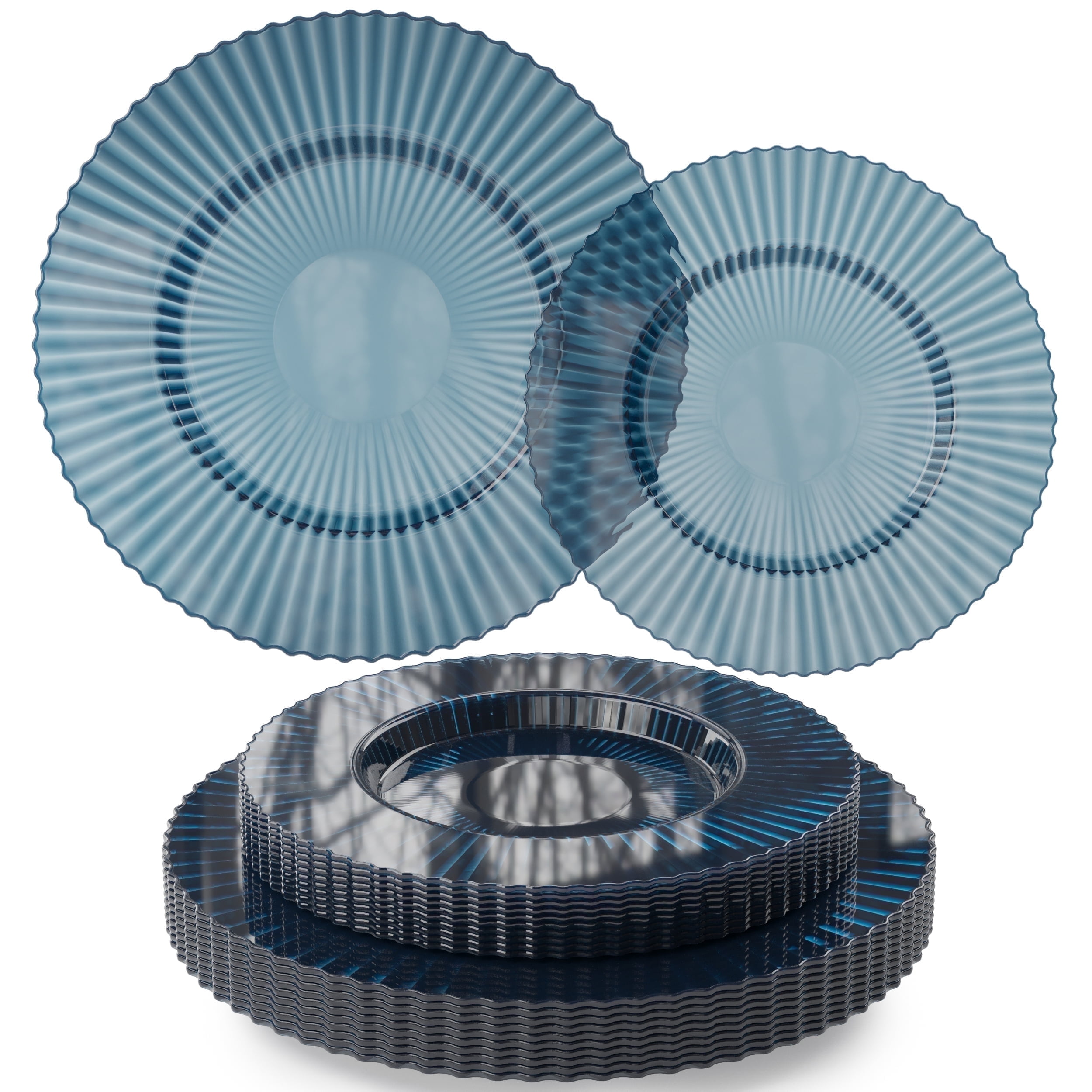 Exquisite Fancy Disposable Dinner Plates - Crystal Sapphire Design, 40 ...