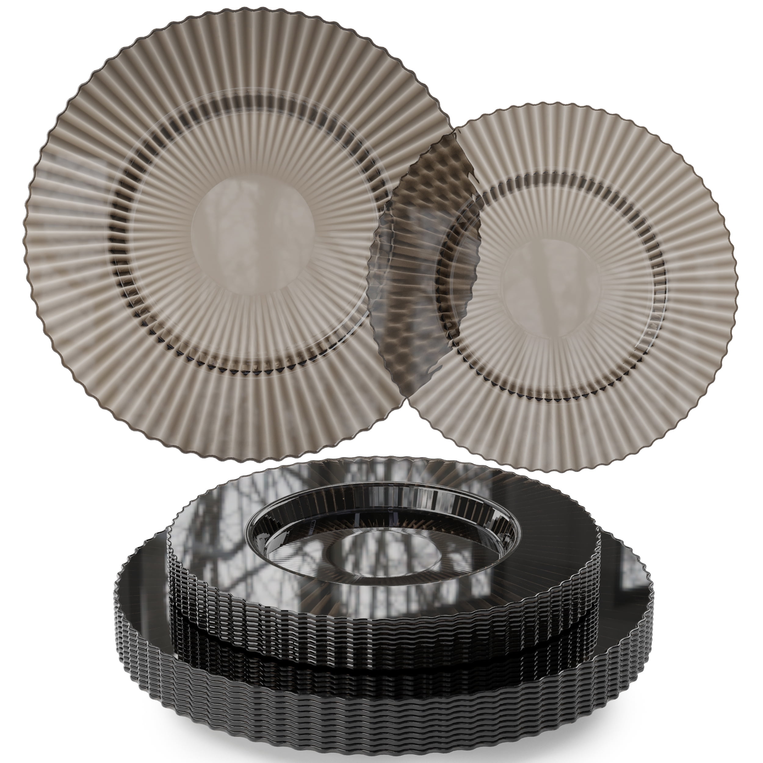 Exquisite Dinner Plates, Crystal Topaz Design, 9 in and 11 in, 40-Piece ...