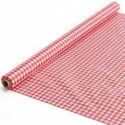 Plastic Red Checkered Tablecloth