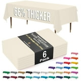 "6-Pack Exquisite Ivory Plastic Rectangle Tablecloth Cover for Dining ...