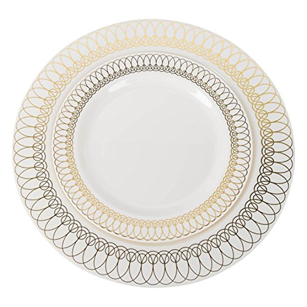 Exquisite 60 Pcs Plastic Disposable Dinnerware Set Combo - Wedding ...