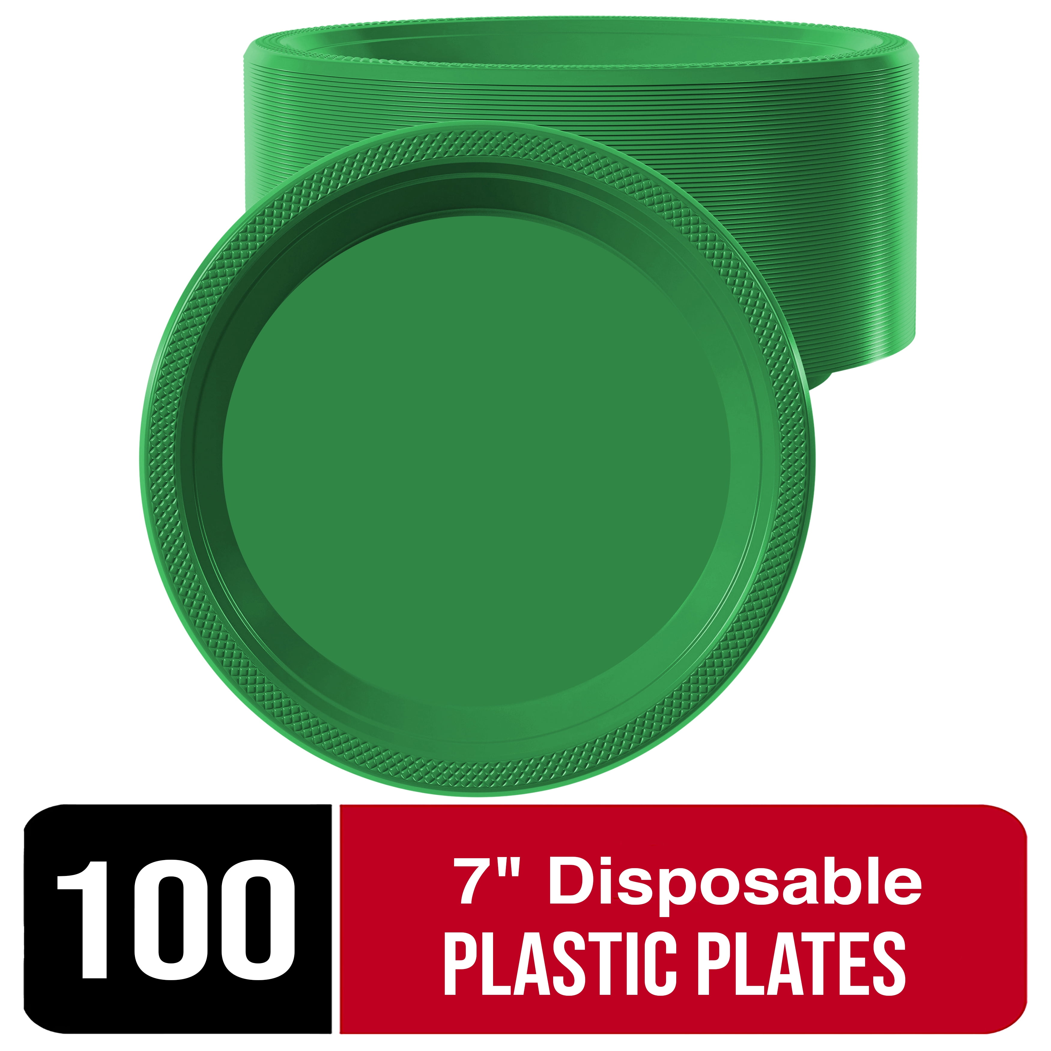 Exquisite 7" Disposable Plates - 100 Count Party Plastic Plates ...
