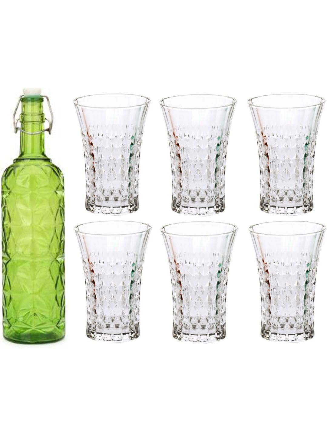 Exquisite 7 Piece Beverage Glass Serving Set with Featuring 1 Elegant ...