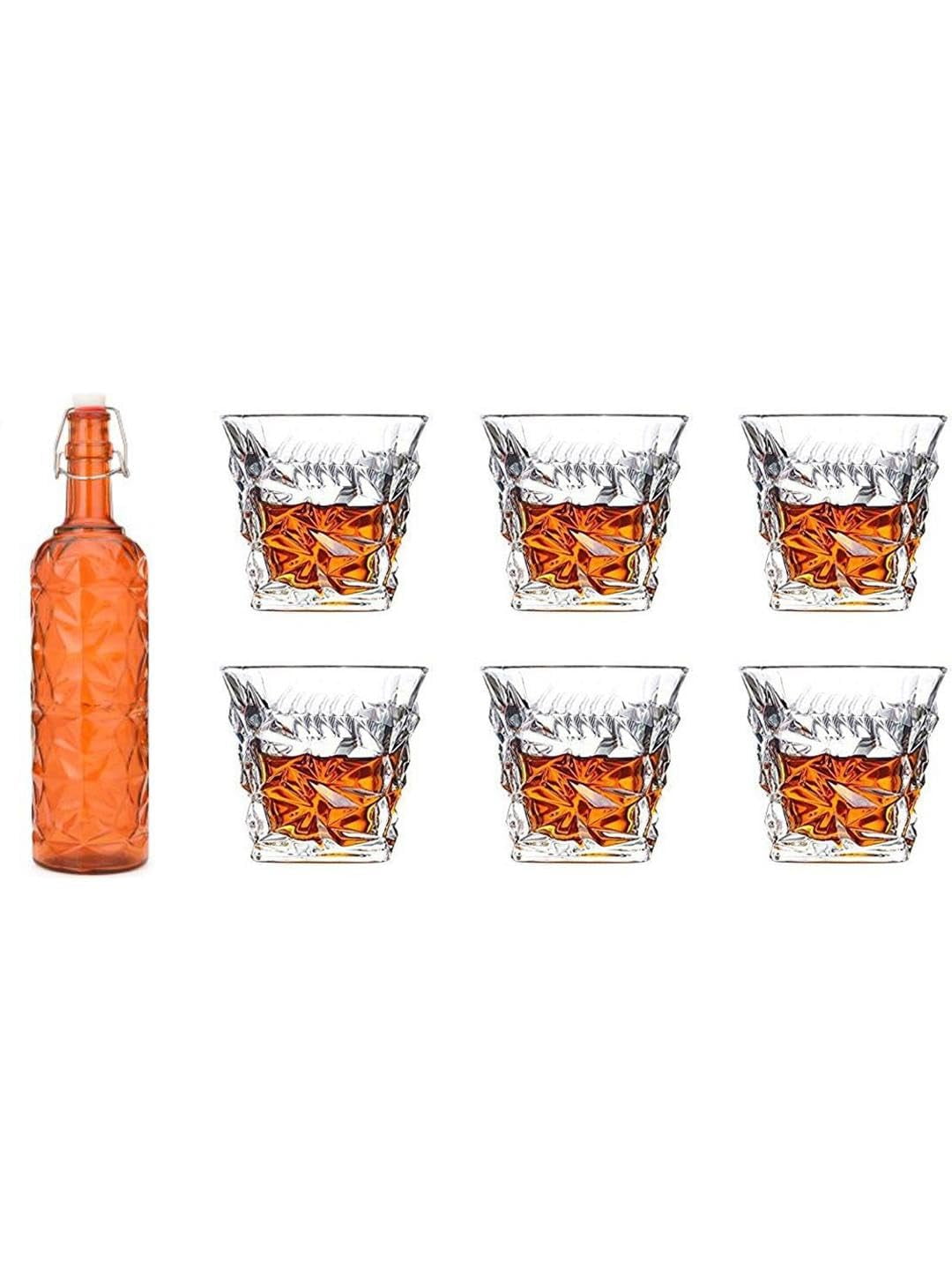 Exquisite 7 Piece Beverage Glass Serving Set with Featuring 1 Elegant ...