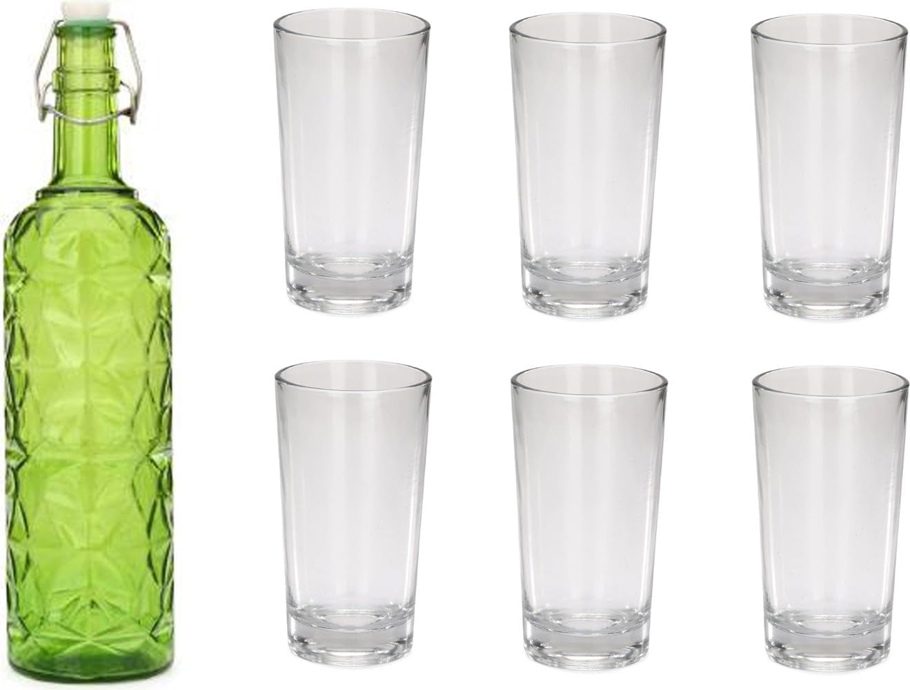 Exquisite 7 Piece Beverage Glass Serving Set with Featuring Elegant ...