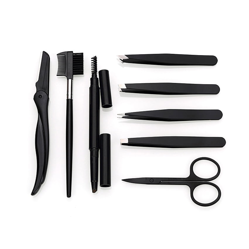 Exquisite 8 in 1 - Eyebrow Tweezer Kit 4 PCs - Eyebrow Shaping Kit ...