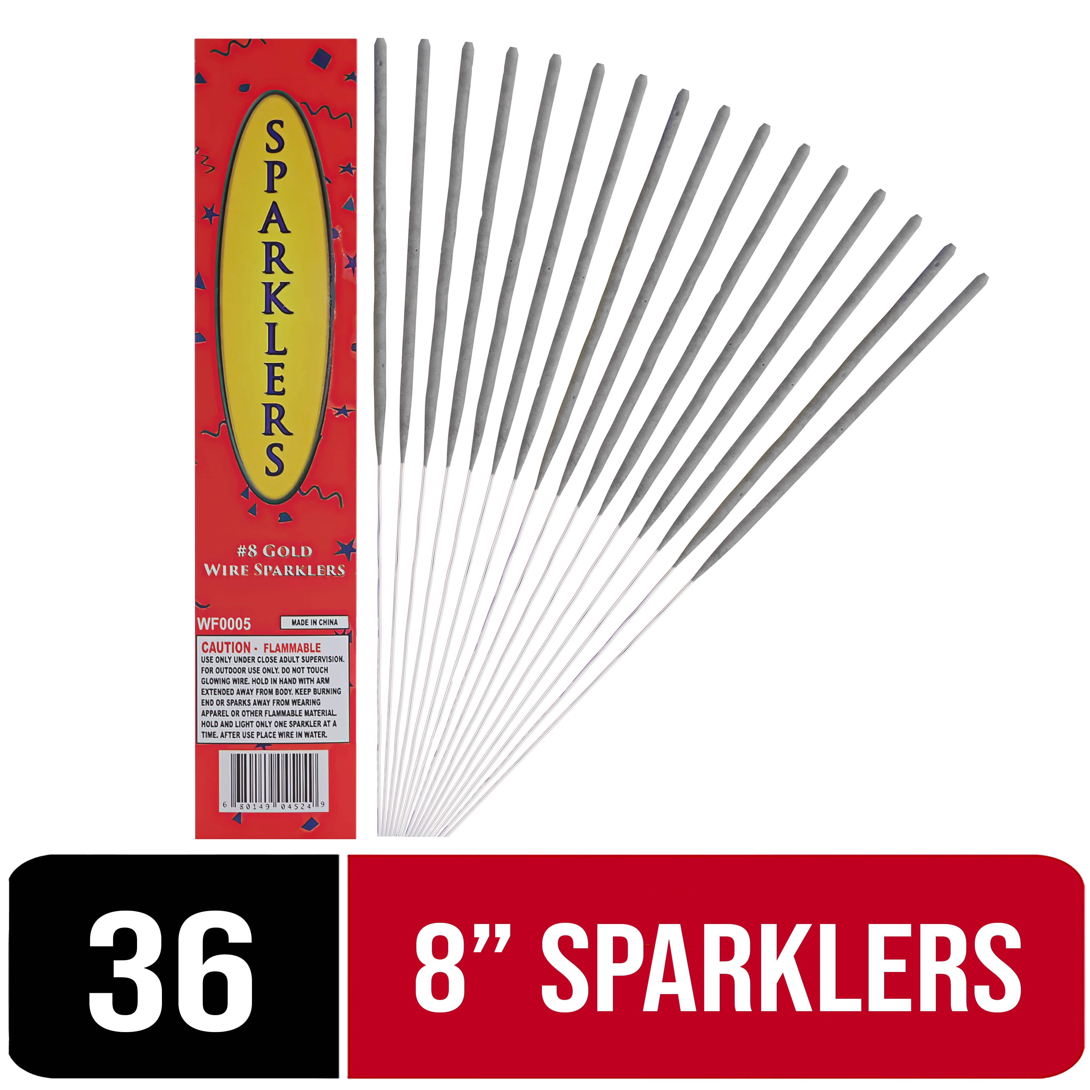 Exquisite #8 Party Sparklers - Pack of 36 for Weddings, Birthdays, and ...