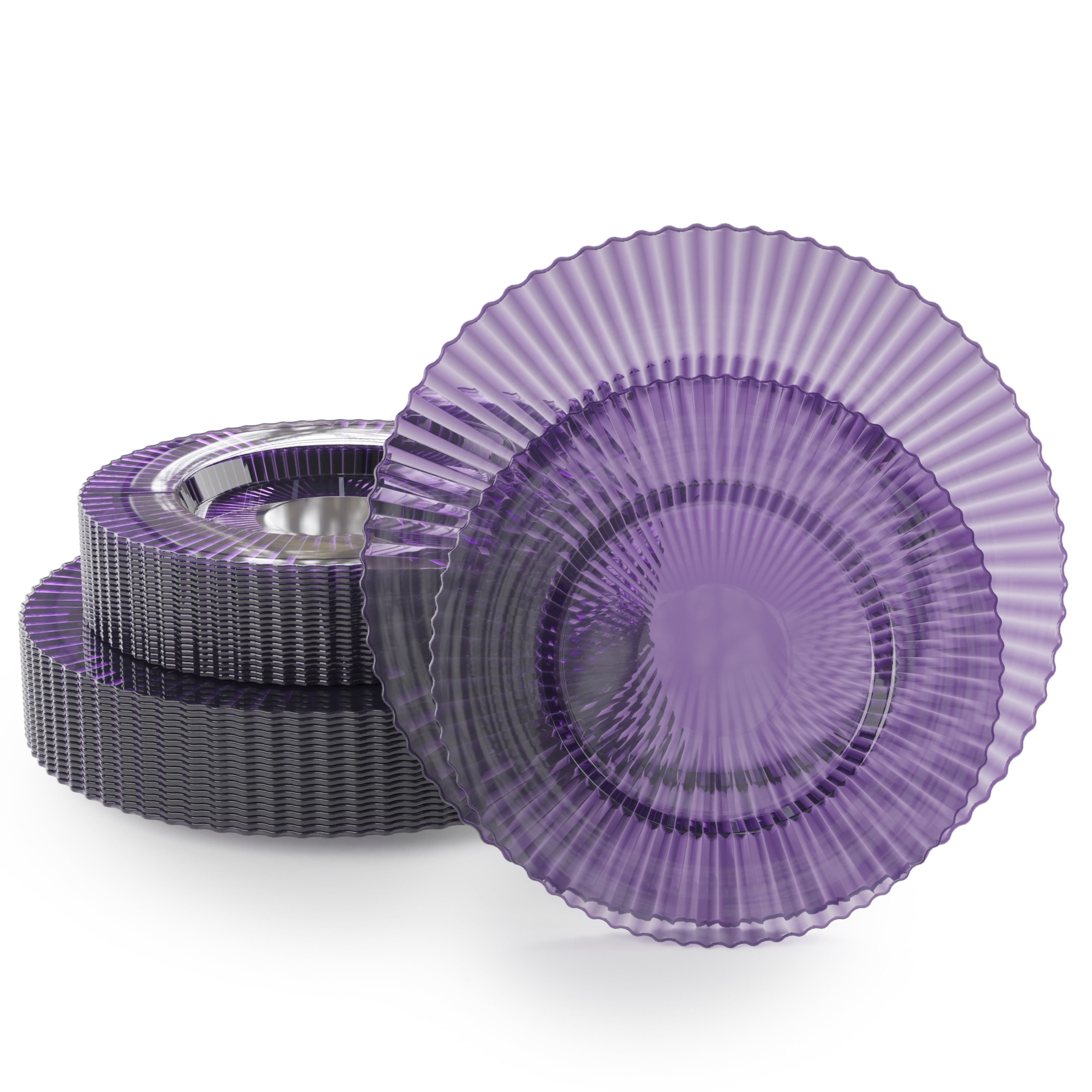 Exquisite 80-Piece Dinner Plates Set - Crystal Amethyst Design ...