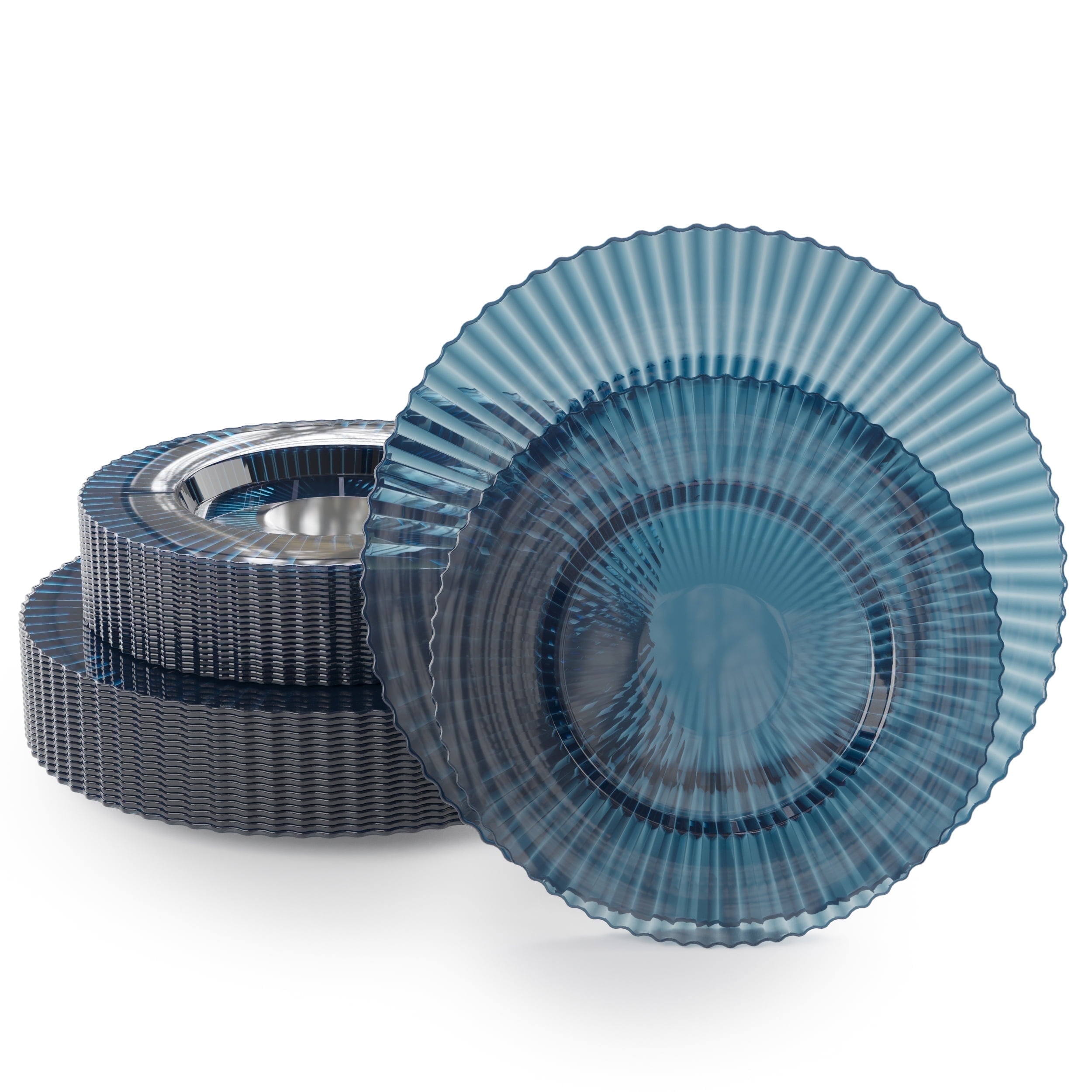 Exquisite Crystal Sapphire Design Dinner Plates, 80-Piece Set, 9" & 11 ...