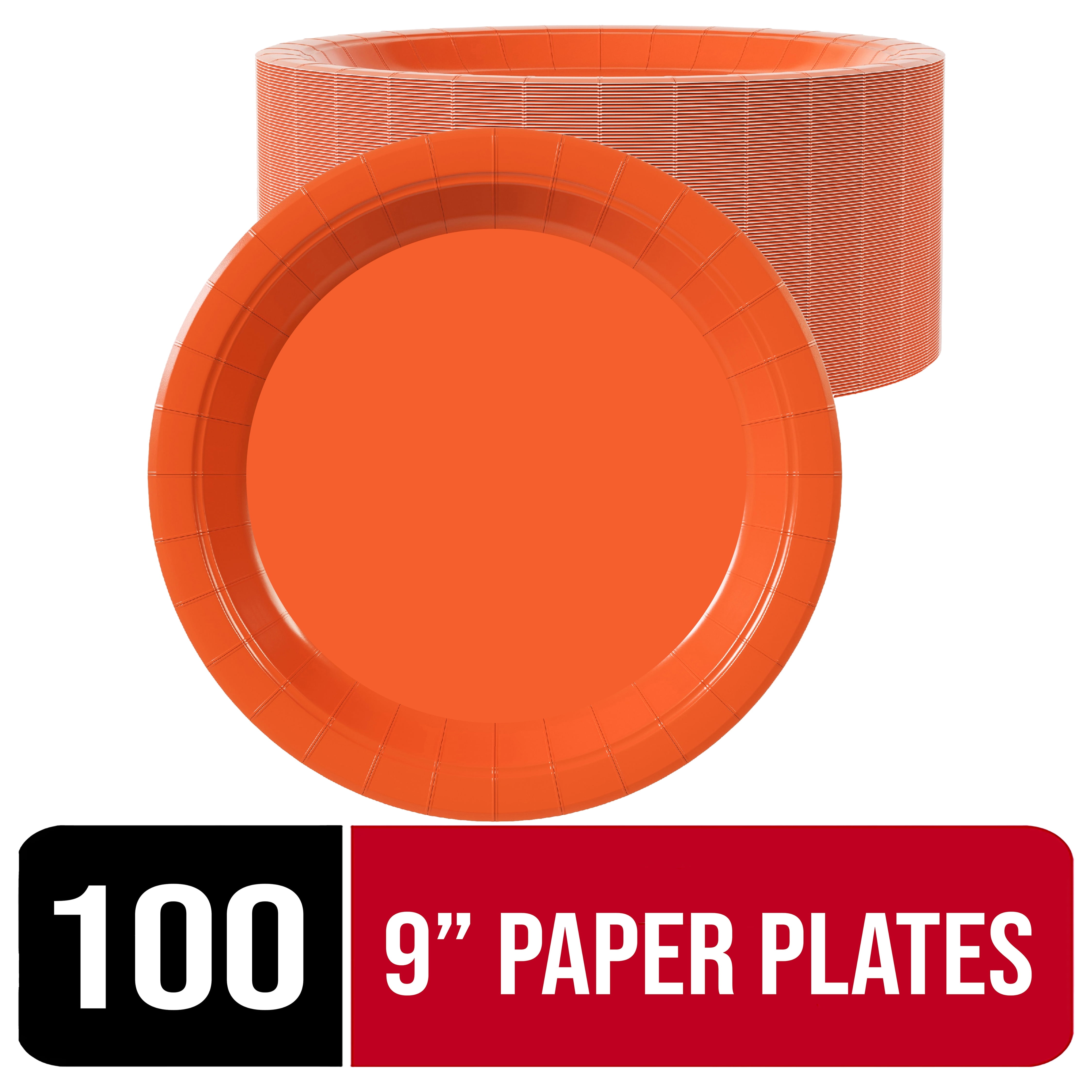 Exquisite 9" Paper Plates - 100 Disposable Plates - Pink - Walmart.com