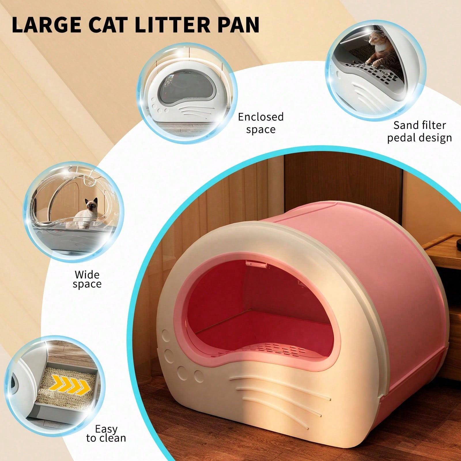 Exquisite Aesthetic Fully Enclosed Cat Litter Box With Sand Filter ...