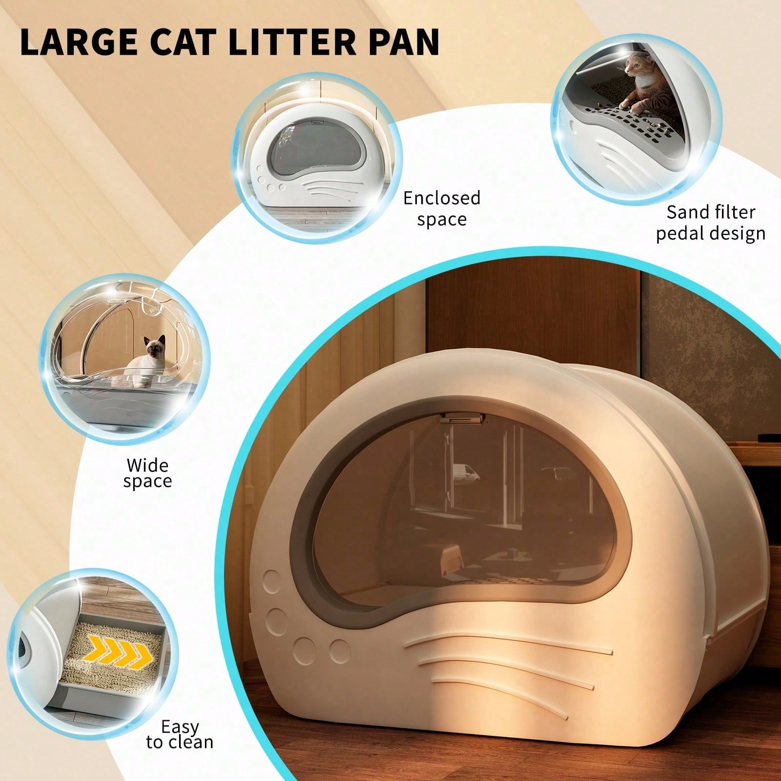 Exquisite Aesthetic Fully Enclosed Cat Litter Box With Sand Filter ...