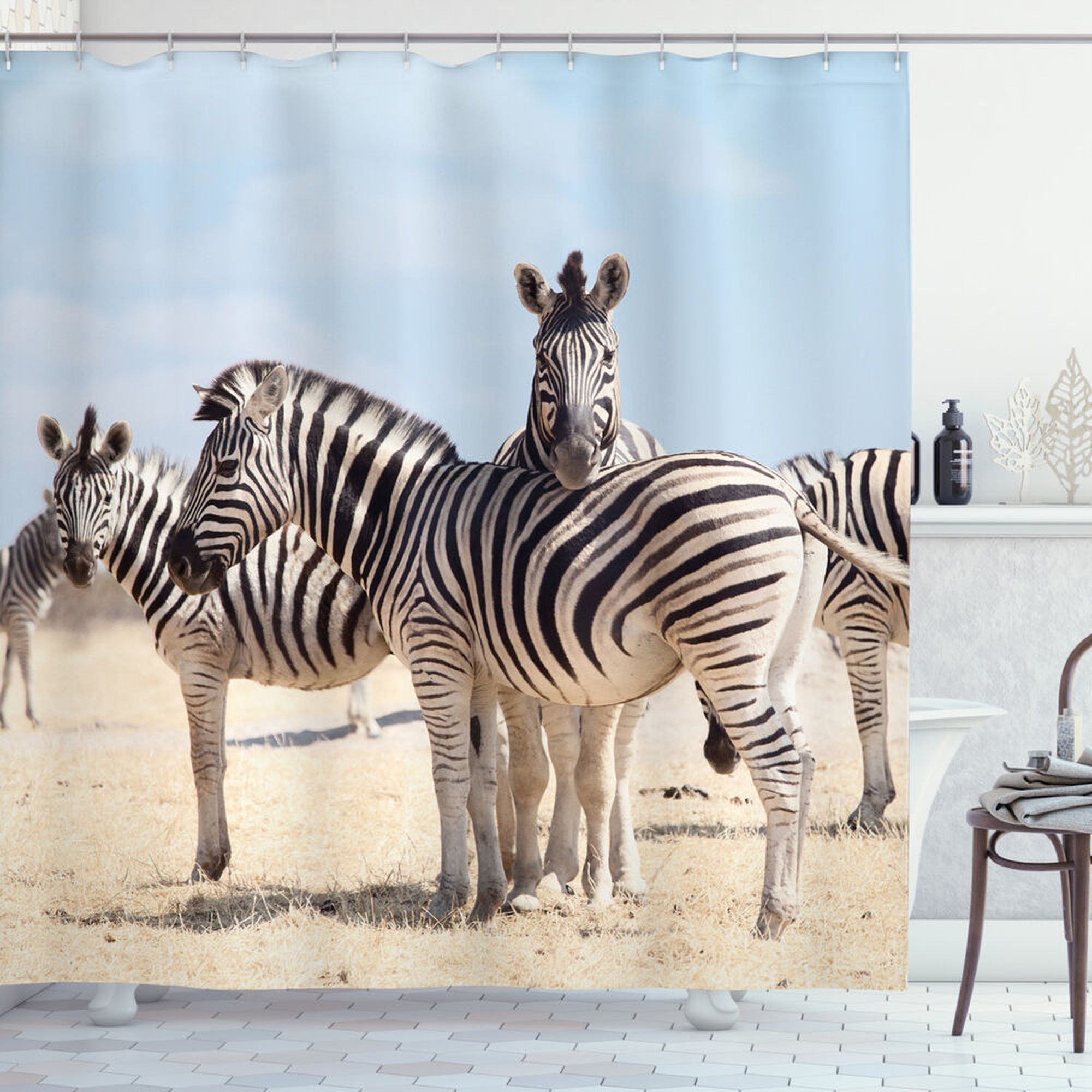 Exquisite African Zebra Print Shower Curtain Elevate Your Bathroom