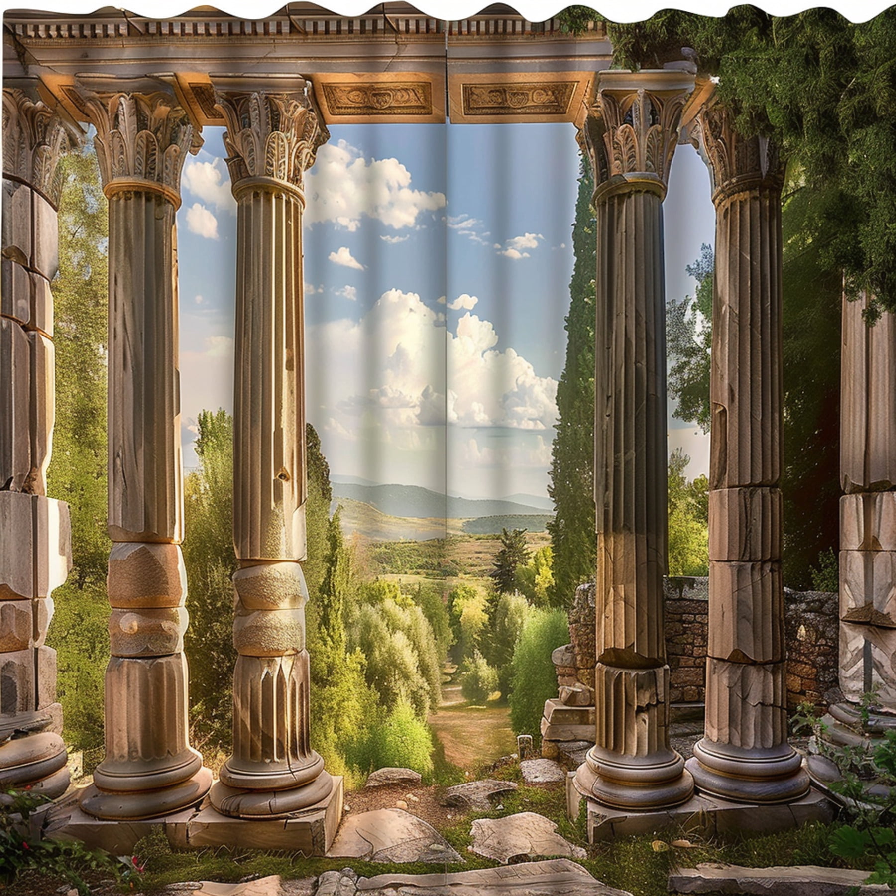 Exquisite Ancient Greek Temple Shower Curtain High Quality Photo Print ...