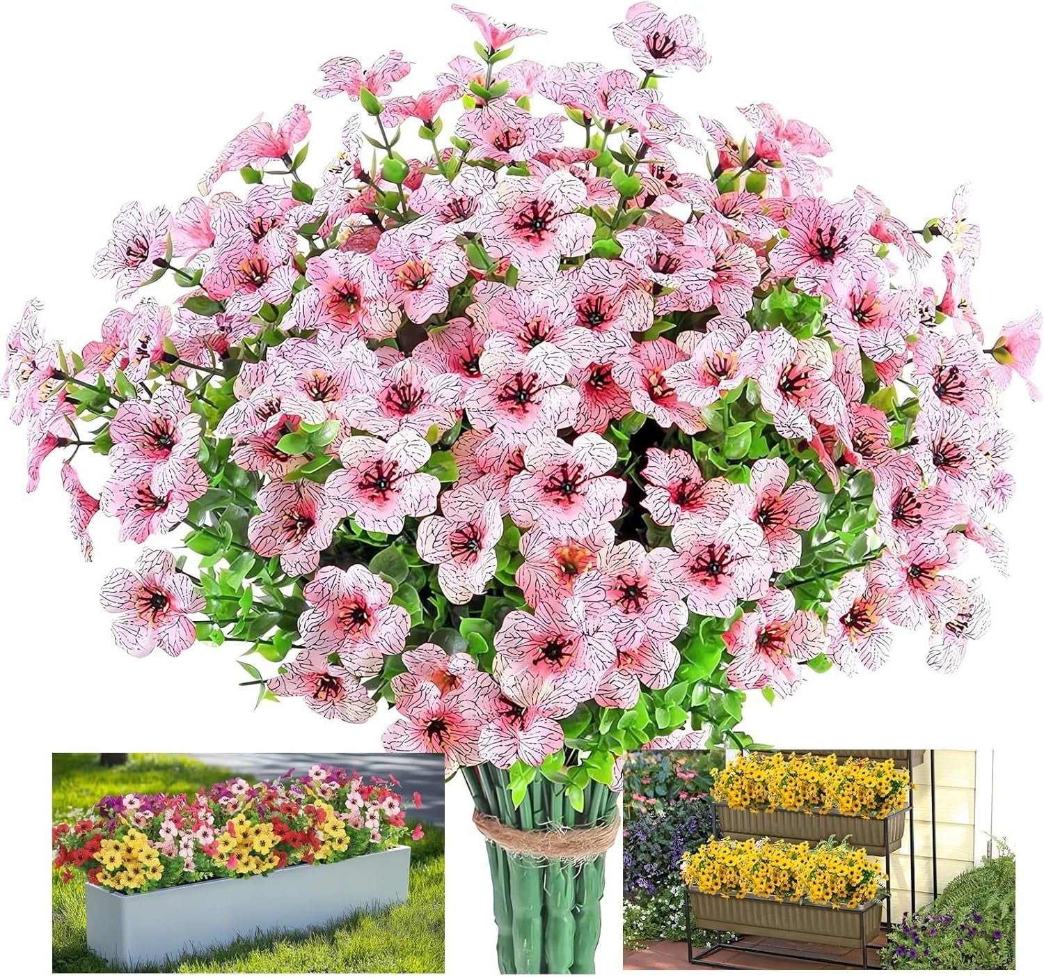 Exquisite Artificial Flowers for Outdoors UV Resistant Large Realistic ...