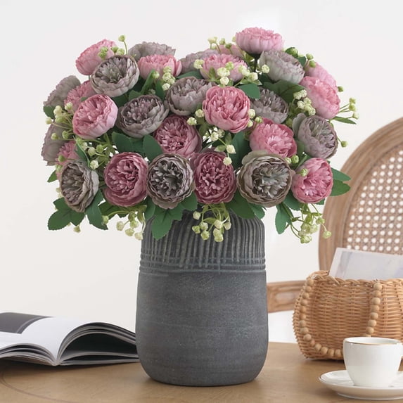 Exquisite Artificial Peony Arrangement - Realistic Fake Flowers for ...