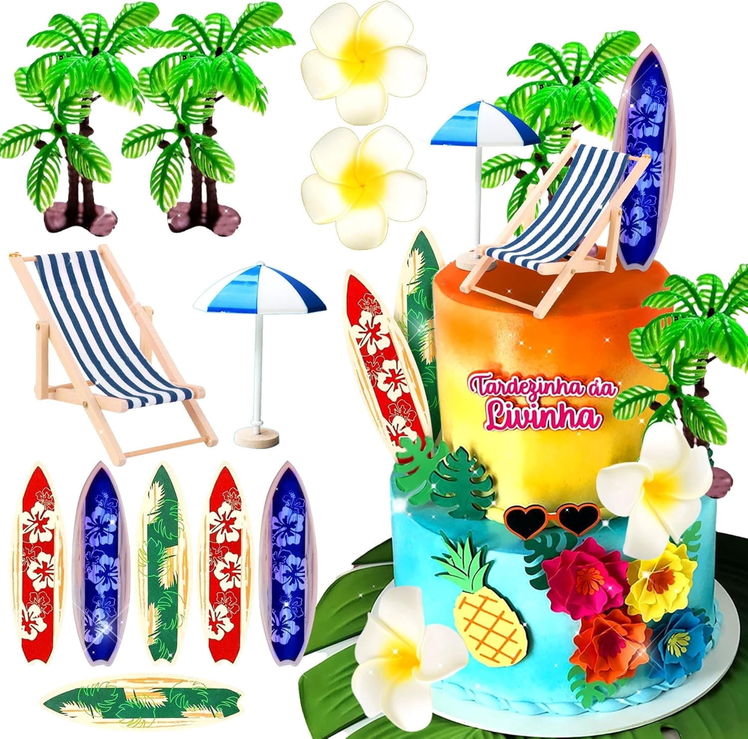 Exquisite Beach-Themed Cake Decoration Set - Perfect for Summer ...