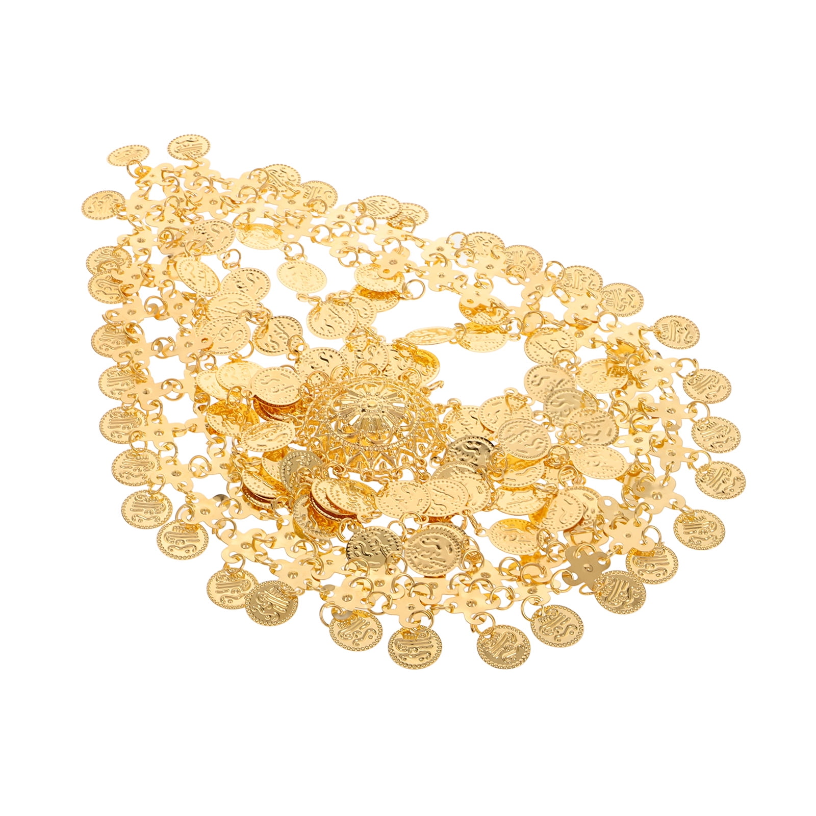 Exquisite Belly Dancing Hair Chain Cap Glitter Coins Head Decoration ...