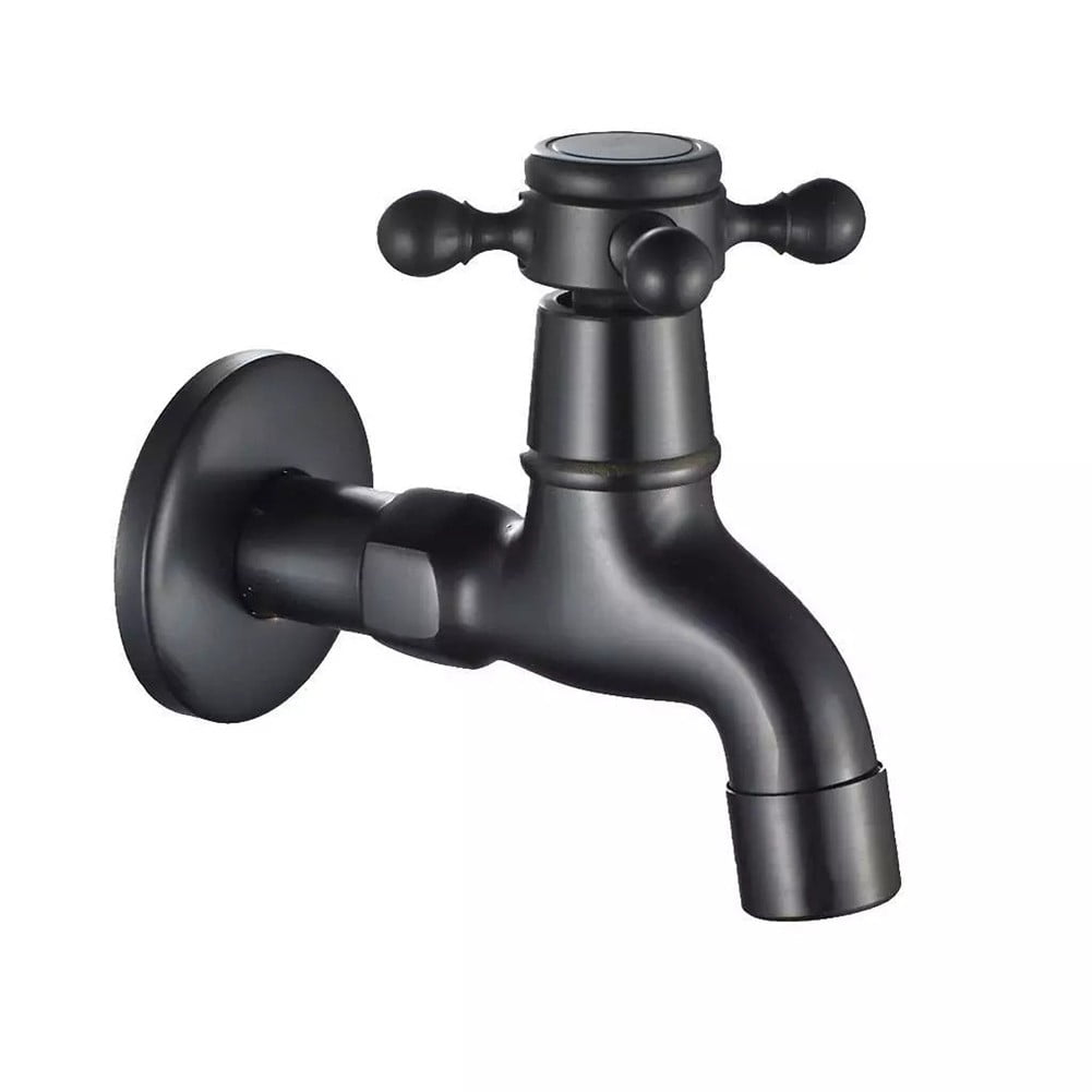 Exquisite Black Brass Tap For Washing Machines Wall Mount And Leak ...