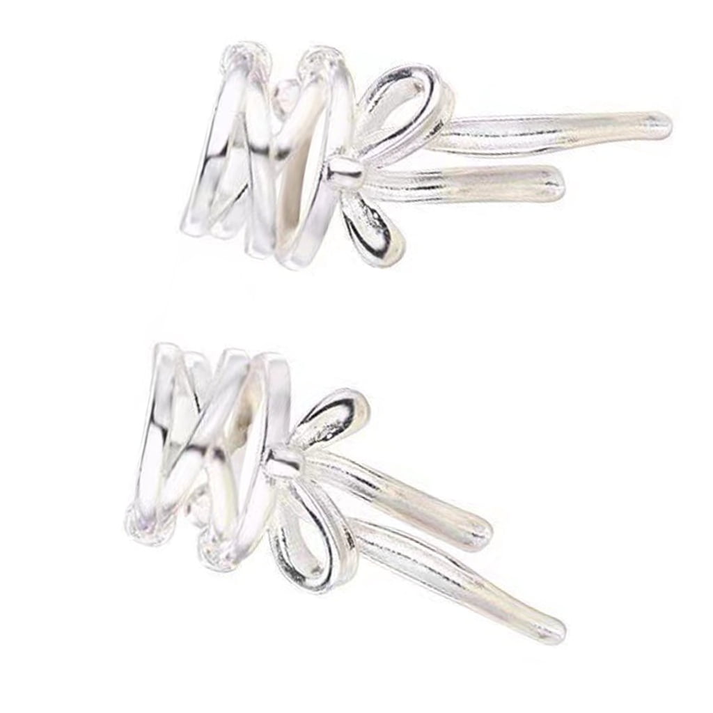 Exquisite Bowknot Ear Cuffs Clip Earrings for Women Fashion Nonpiercing ...
