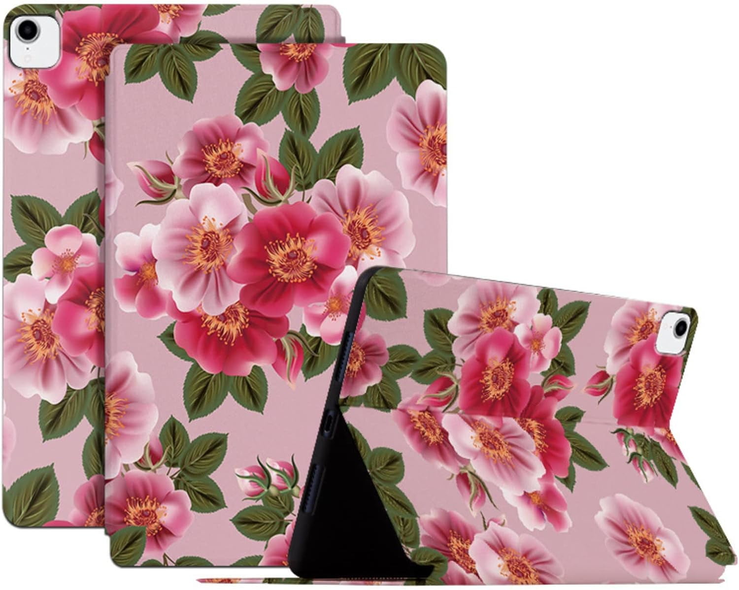Exquisite Charming Flower PU Tablet Case Folio Stand Cover , for iPad 2 ...