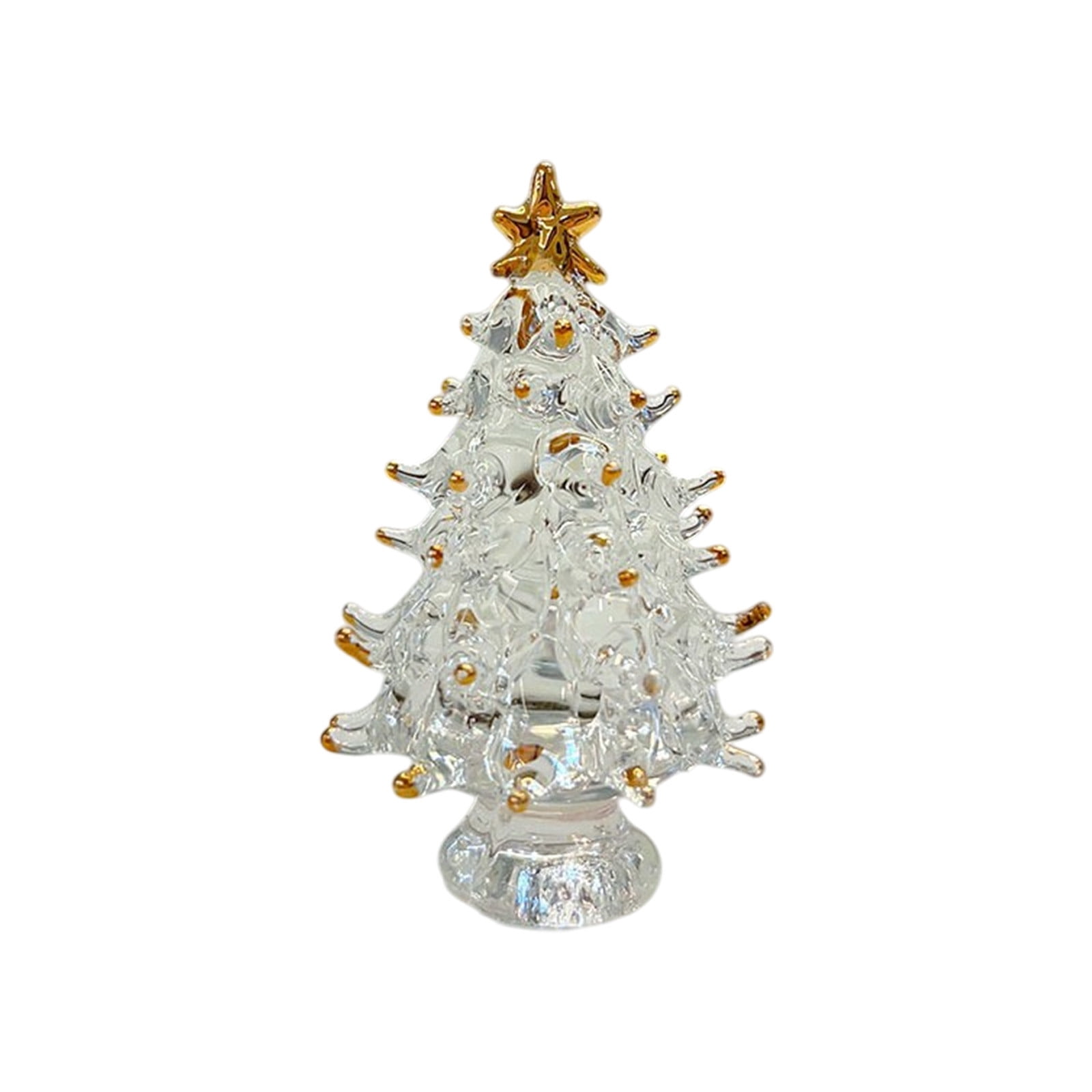 Exquisite Christmas Crystal Tree, Miniature Figurines Glass Tree ...