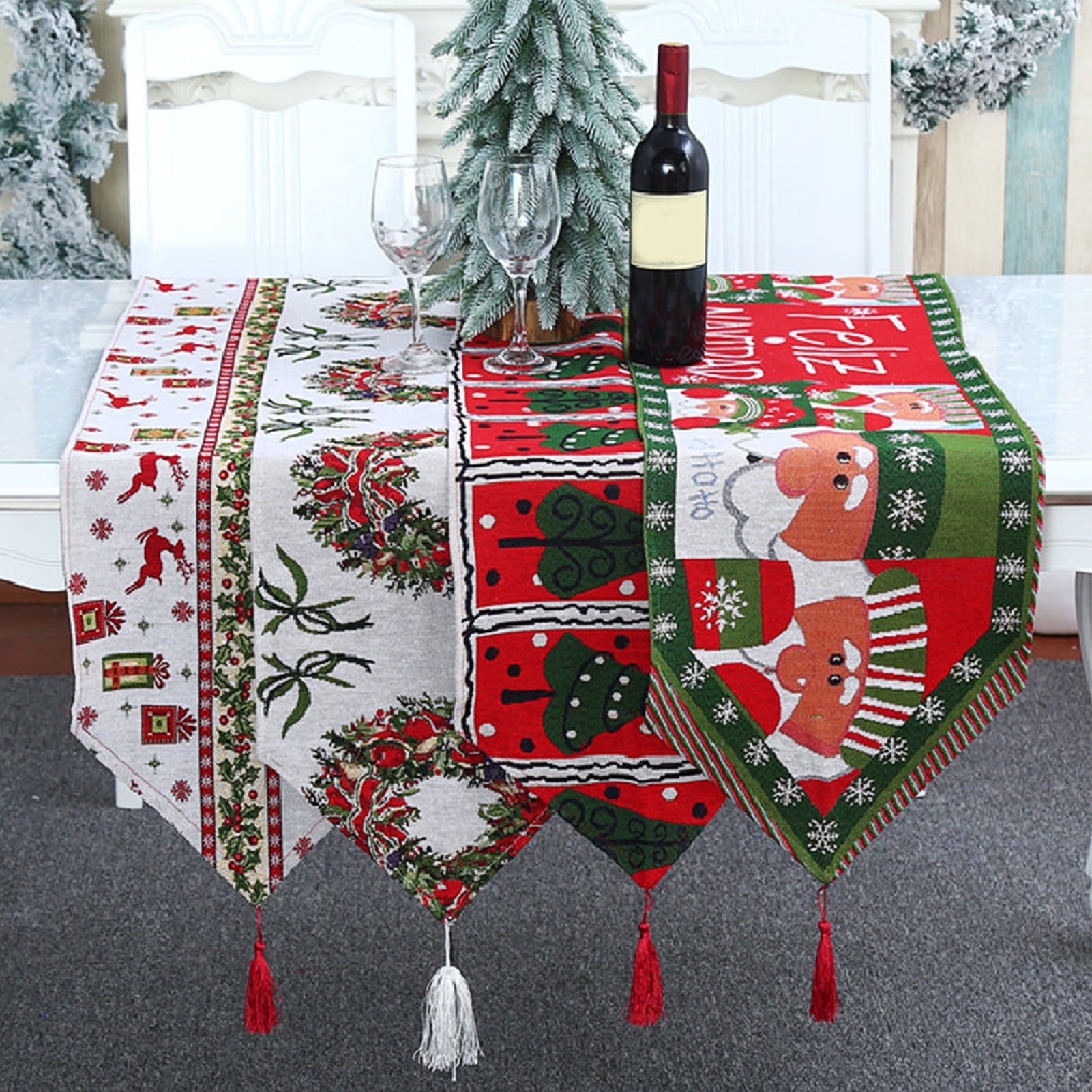 Exquisite Christmas Table Runners - Soft Fabric Holiday Table Runner ...