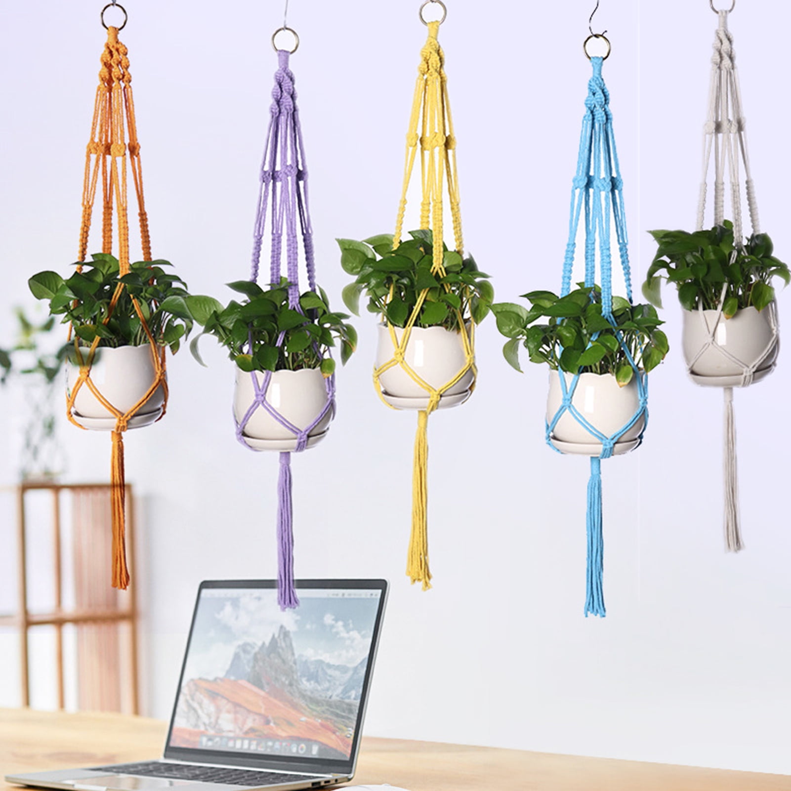 Exquisite Cotton Rope Plant Hanger Set - Wide Application Knotted ...