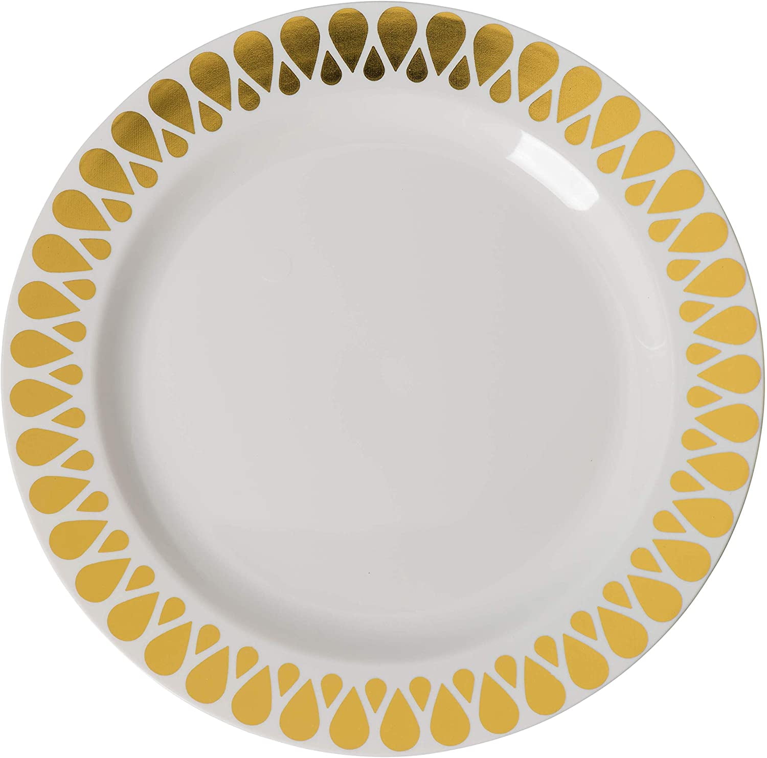 Exquisite Cream/Gold Droplet 40 Pack 9" Disposable Salad Wedding ...