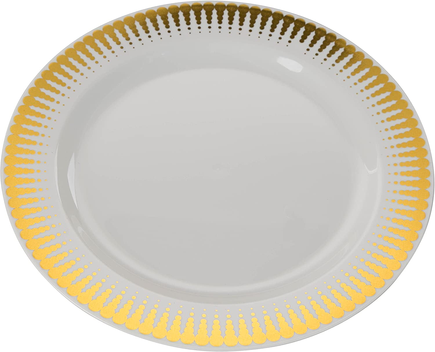 Exquisite Cream/Gold Radial 40 Pack 9" Disposable Salad Wedding & Party ...