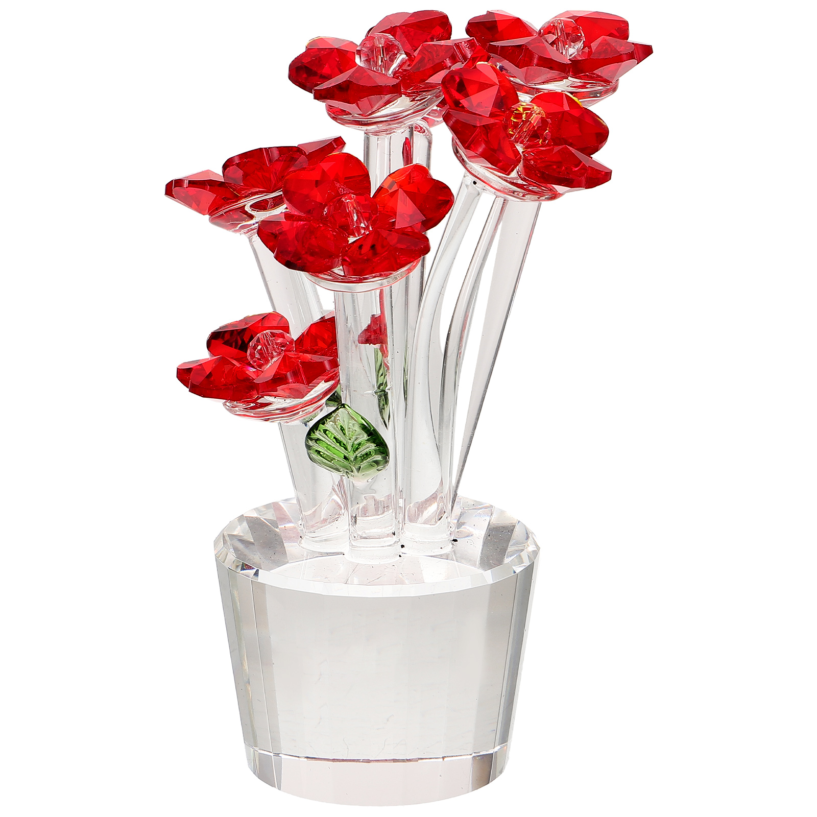 Exquisite Crystal Flower Figurine Decor Creative Crystal Desktop ...