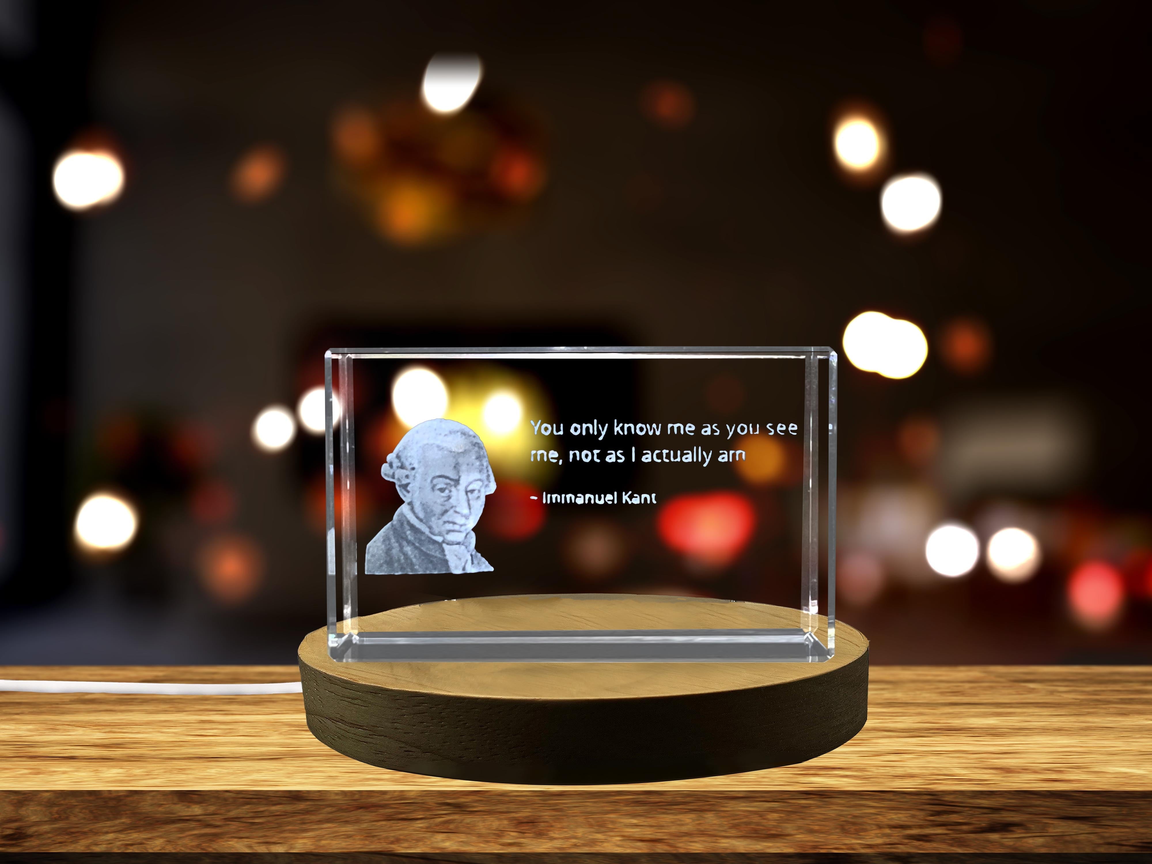 Exquisite Crystal Portrait Sculpture of Emmanuel Kant | Unique 3D ...